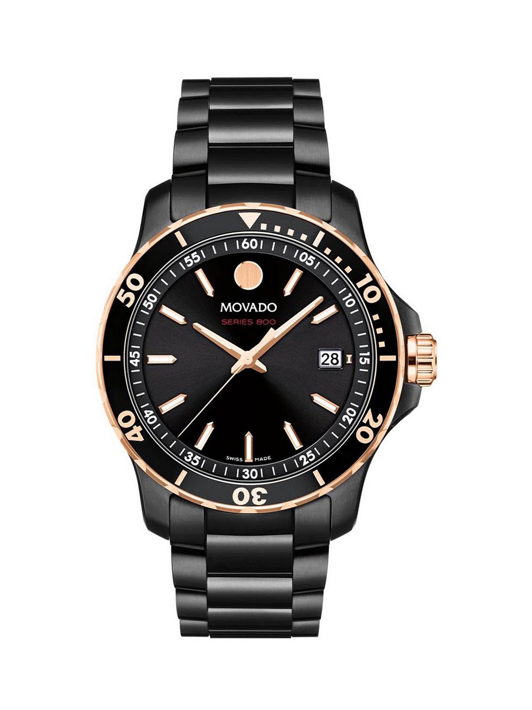 Buy MOVADO Series 800 Swiss Qtz Black Round Dial Men's Watch 2600162 ...