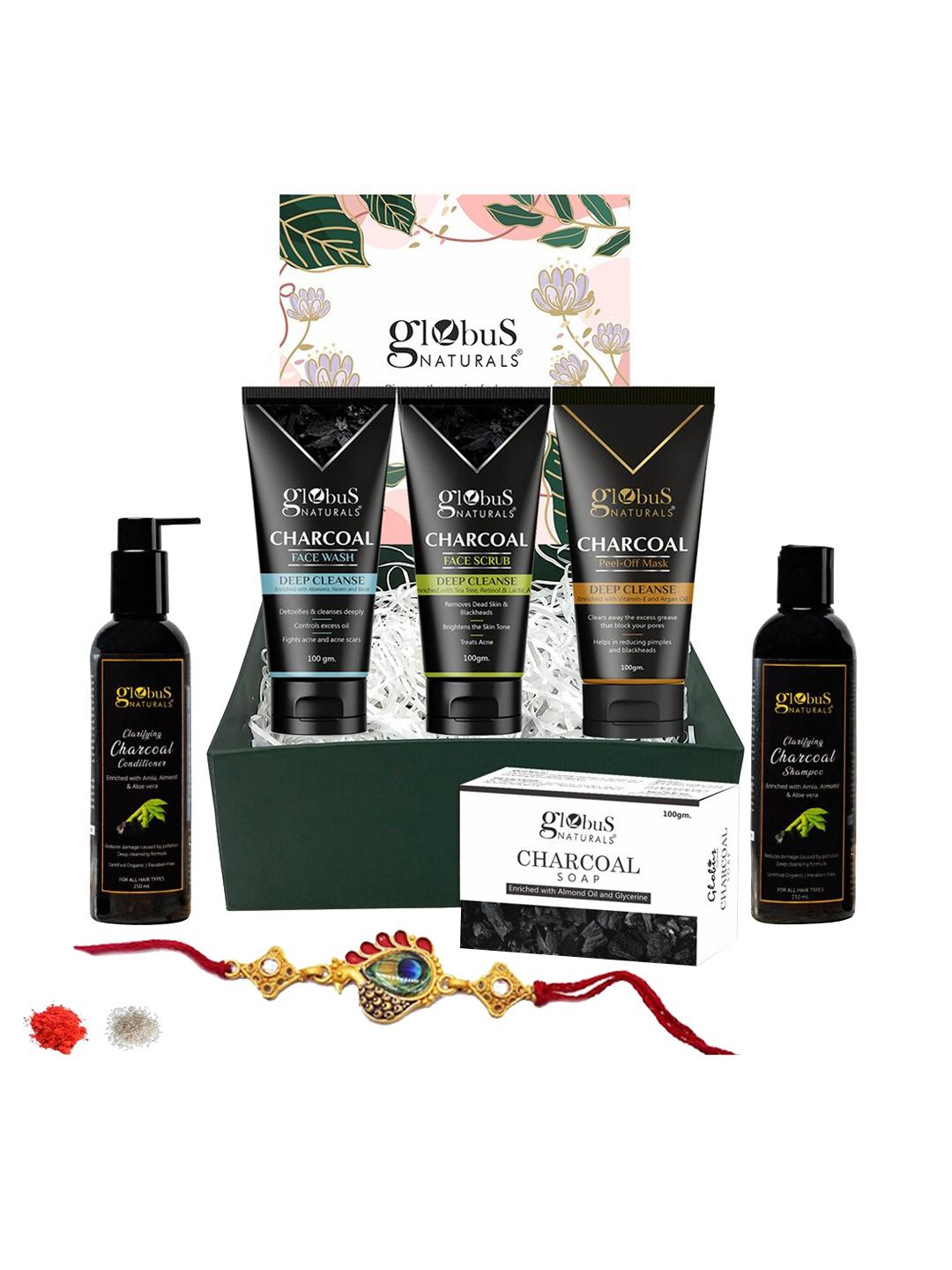 Buy Globus Naturals Unisex Set Of 7 De Tan Rakhi Gift Set For Brother ...