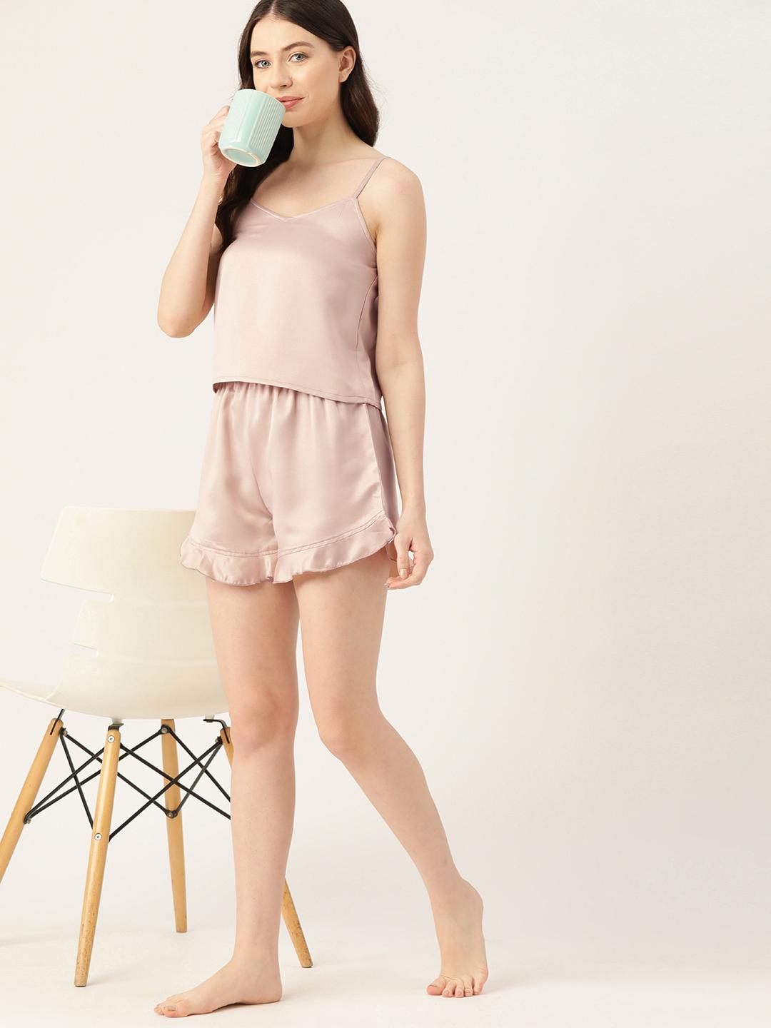 Buy ETC Women Solid Satin Night Suit - Night Suits for Women 24640514 ...