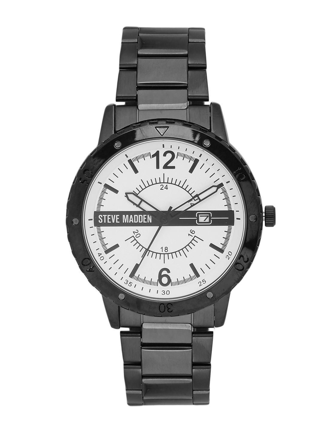 Buy Steve Madden Men Silver Toned Analogue Watch SMW142BK BK - Watches ...