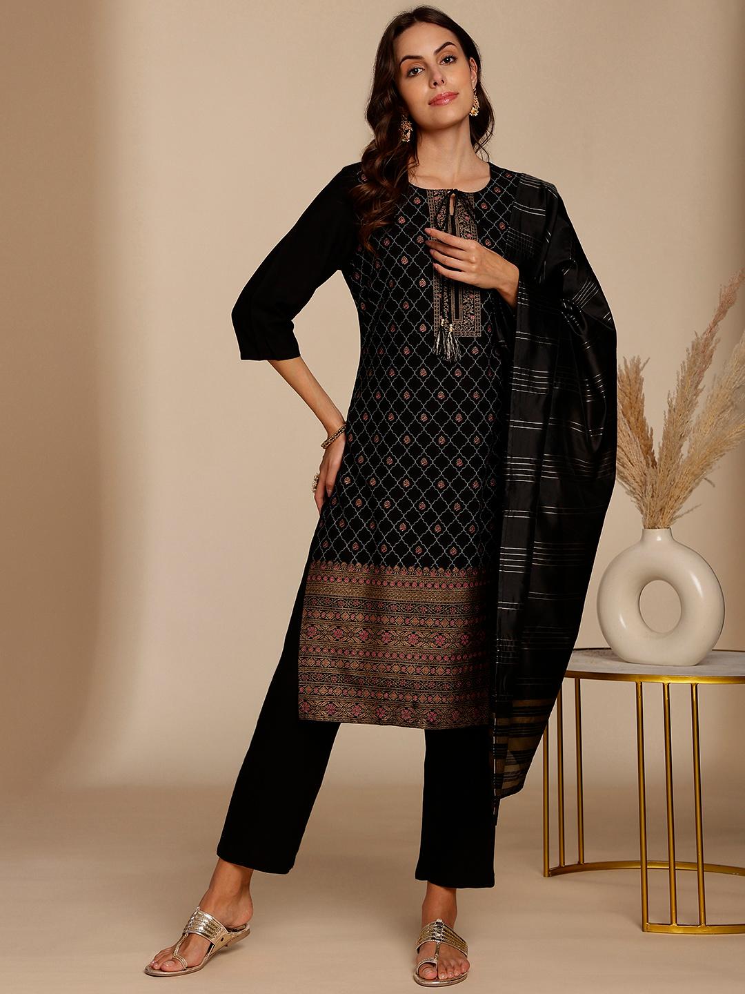 Buy Anouk Women Ethnic Motifs Printed Kurta With Trousers & With ...
