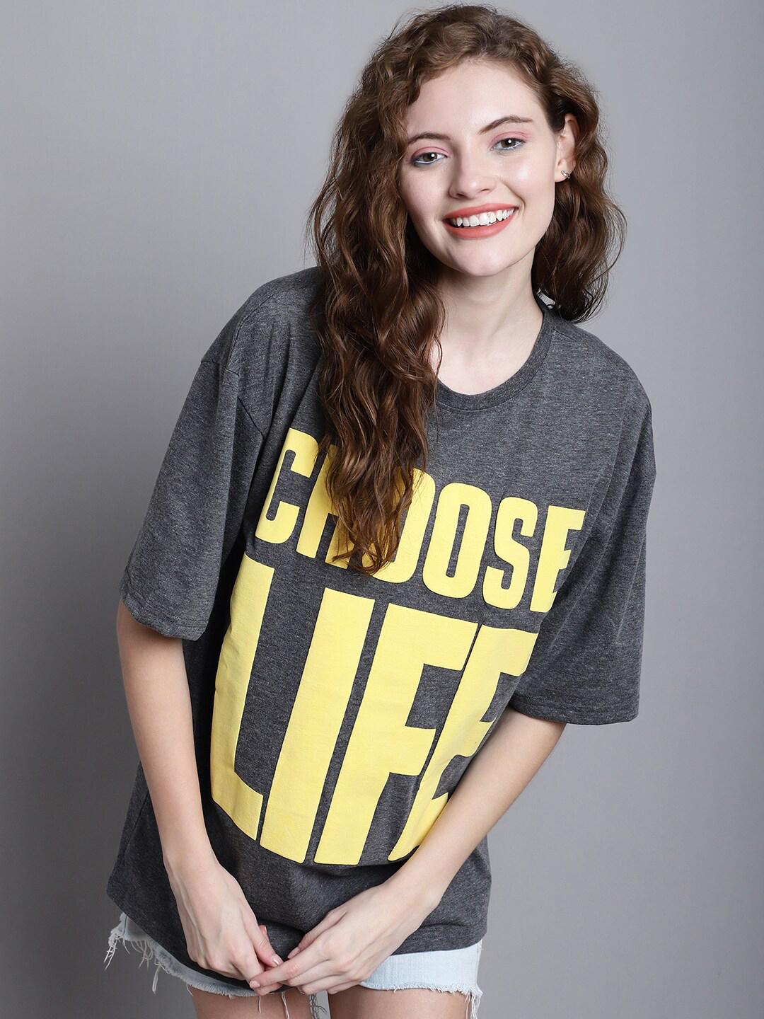 Buy DOOR74 Typography Printed Longline Oversized Cotton T Shirt - Tshirts for Women 24702952 ...