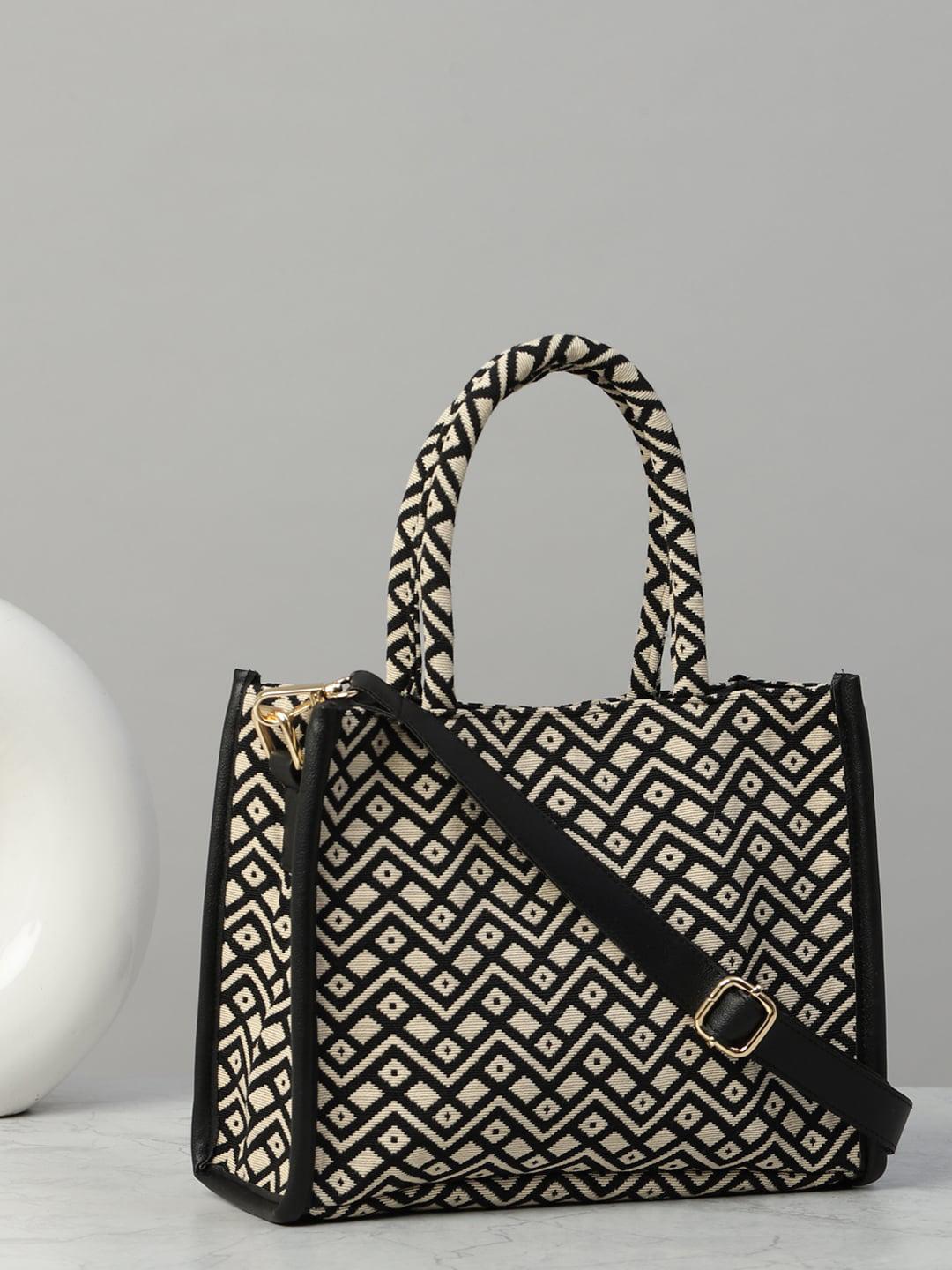 Buy DEEBACO Geometric Self Design Structured Handheld Bag - Handbags ...