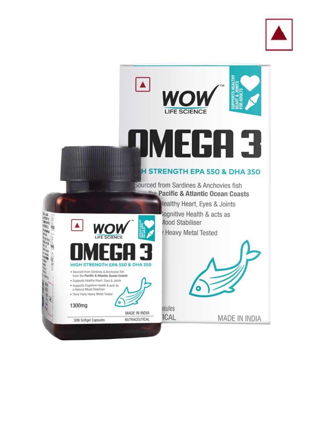 Buy WOW Life Science Omega 3 High Strength 1300mg Capsules With Fish ...