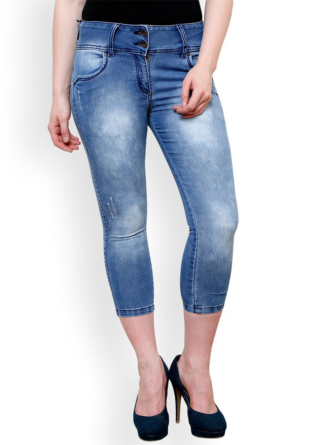 Buy Westwood Women Blue Solid Skinny Fit Capris - Capris for Women ...