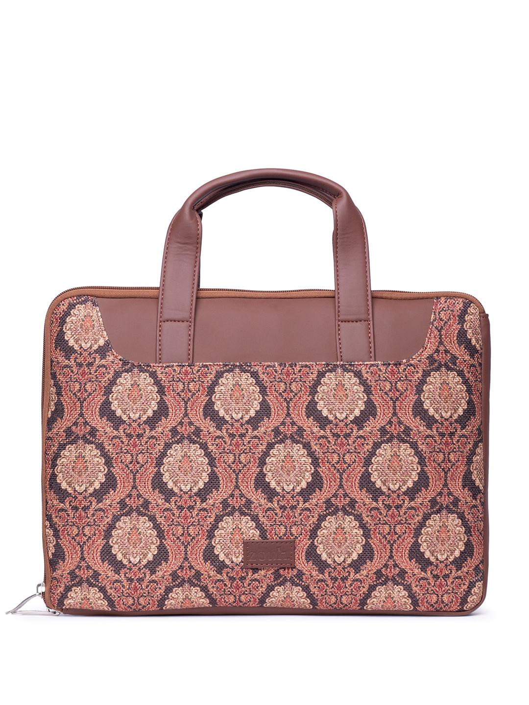 Buy ZOUK Women Printed Jute Laptop Bag Up To 16 Inch - Laptop Bag for ...