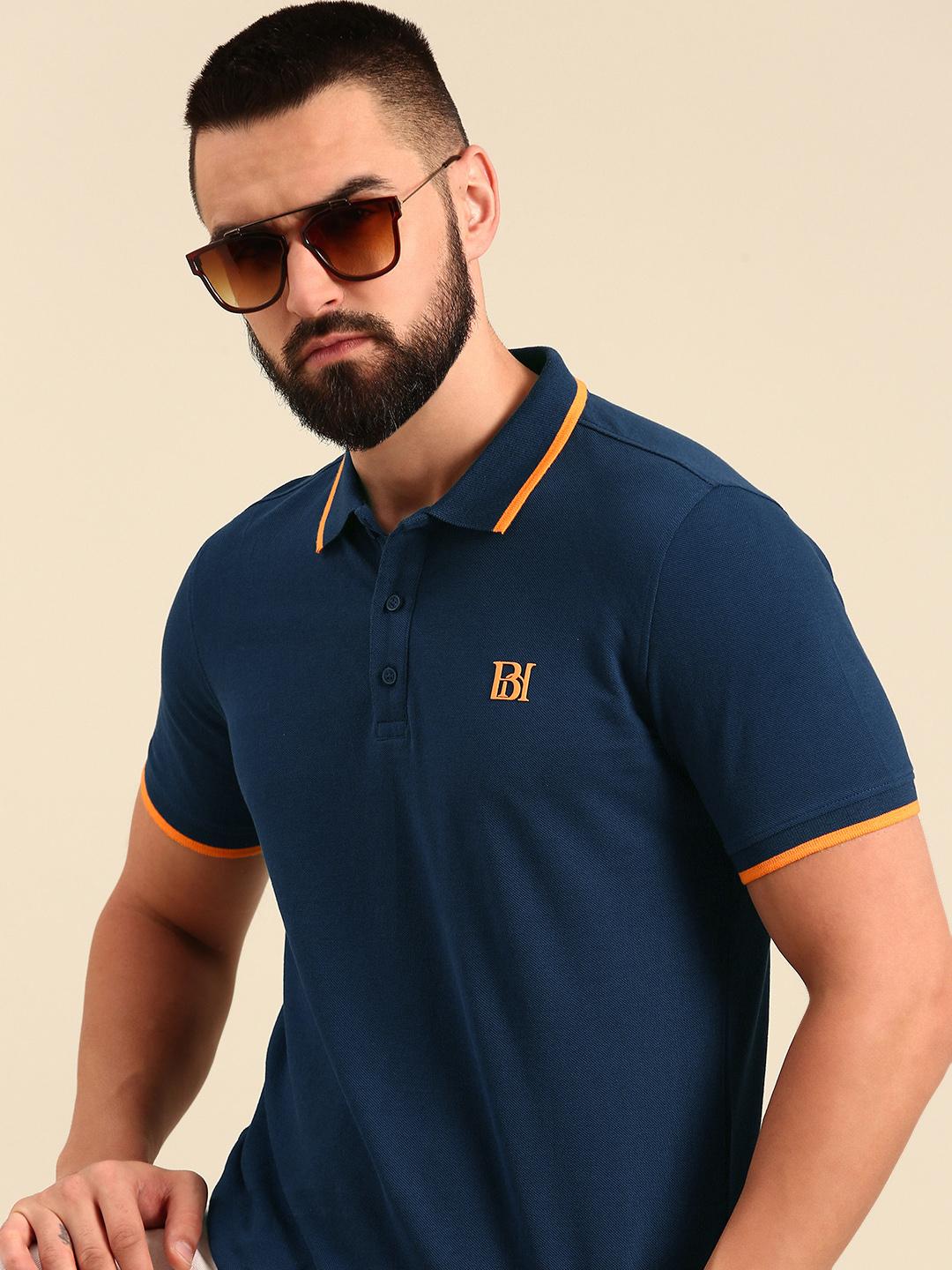 Buy Being Human Polo Collar Pure Cotton Applique T Shirt - Tshirts for ...