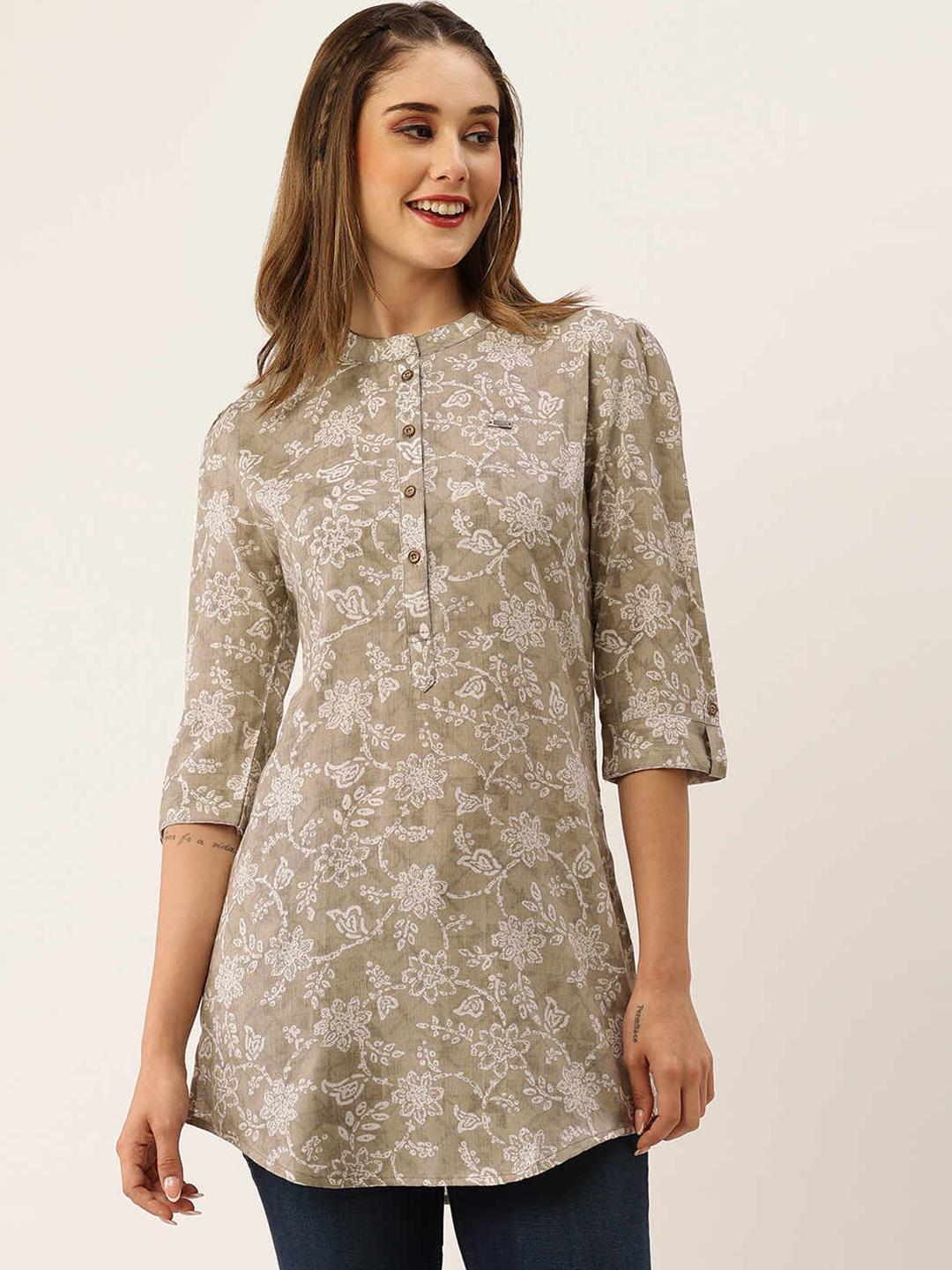 Buy ZOLA Mandarin Collar Printed Tunic - Tunics for Women 24748148 | Myntra