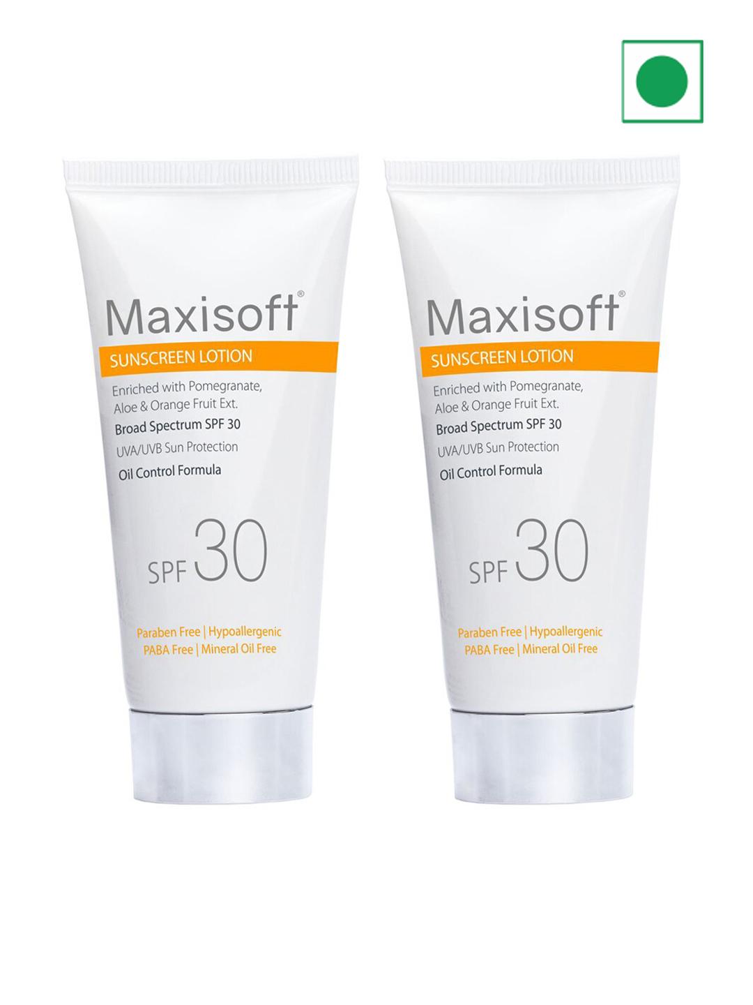 Buy Maxisoft Set Of 2 Sunscreen Lotion SPF 30 50ml Each - Face ...