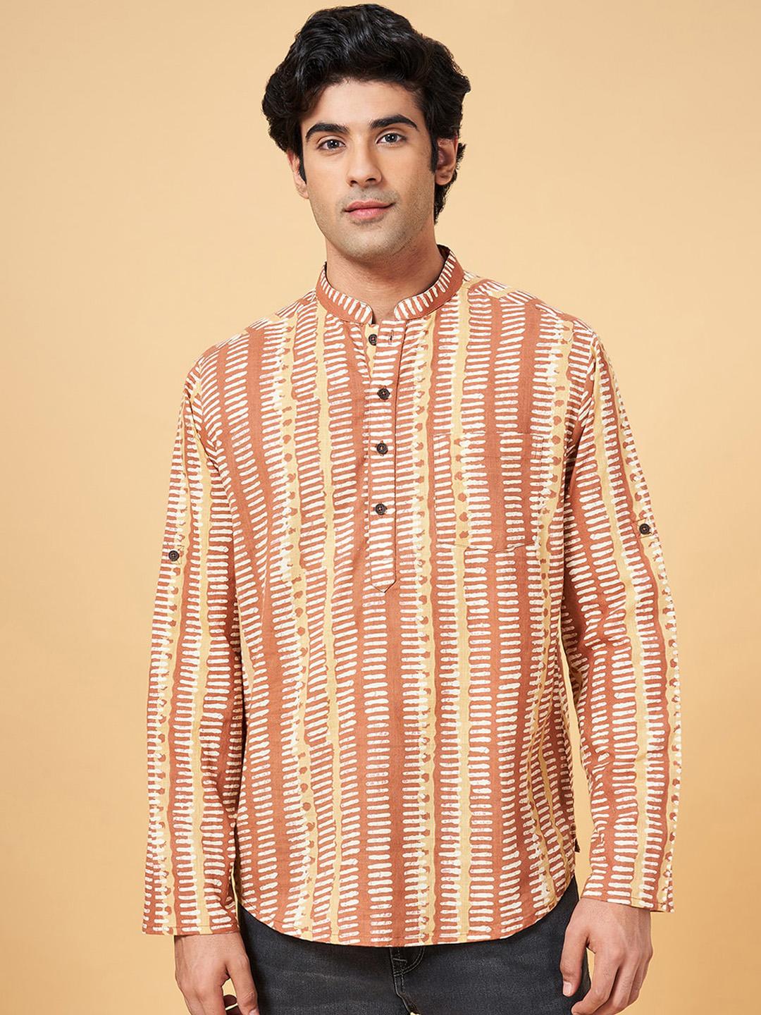 Buy Indus Route By Pantaloons Geometric Printed Pure Cotton Kurta ...