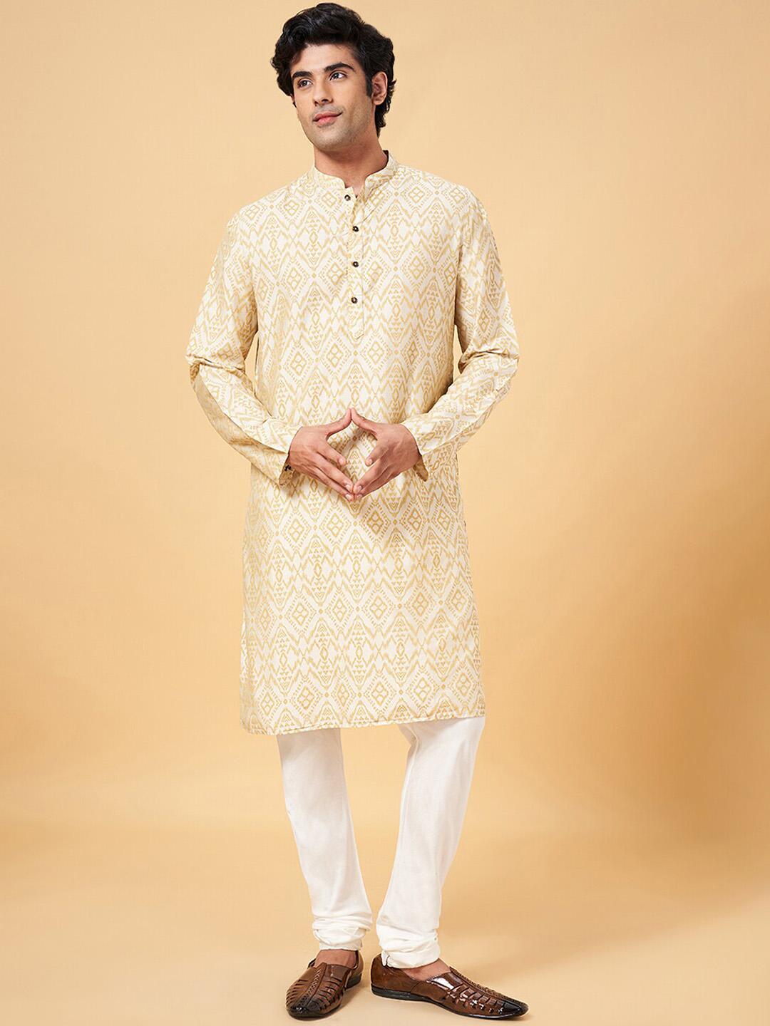 Buy Indus Route By Pantaloons Ethnic Motifs Printed Straight Kurta ...