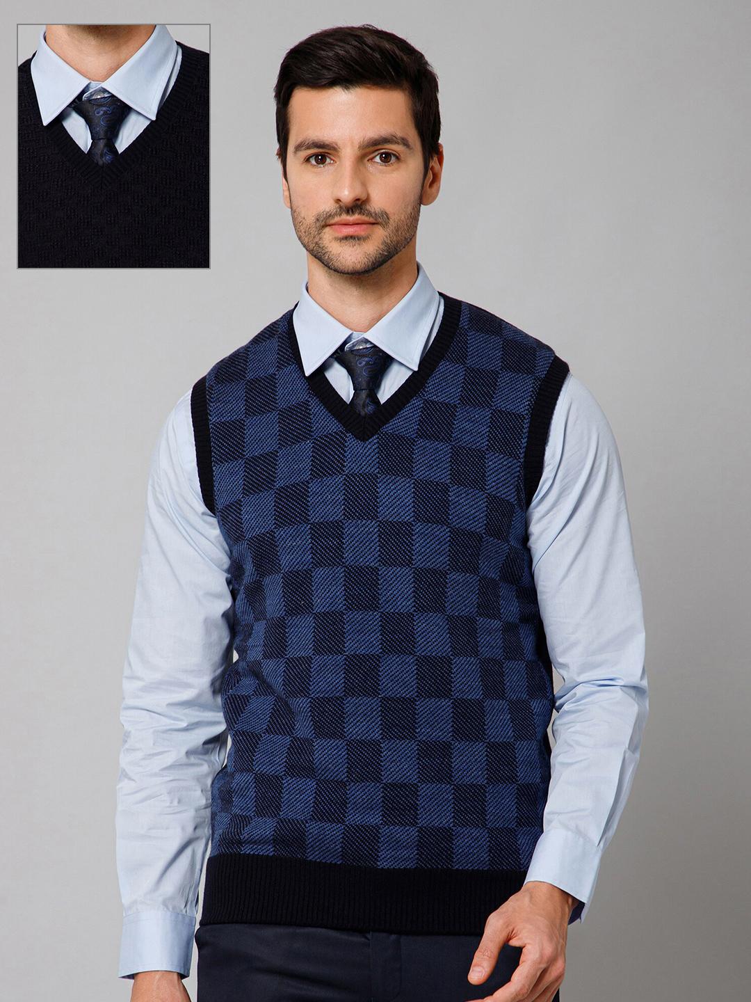 Buy Cantabil Men Checked Reversible Sweater - Sweaters for Men 24770910 ...