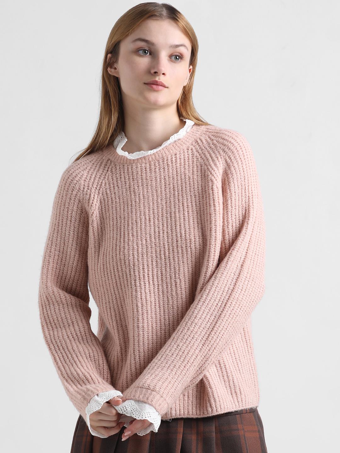 Buy ONLY Self Design Cable Knit Acrylic Pullover - Sweaters for Women ...