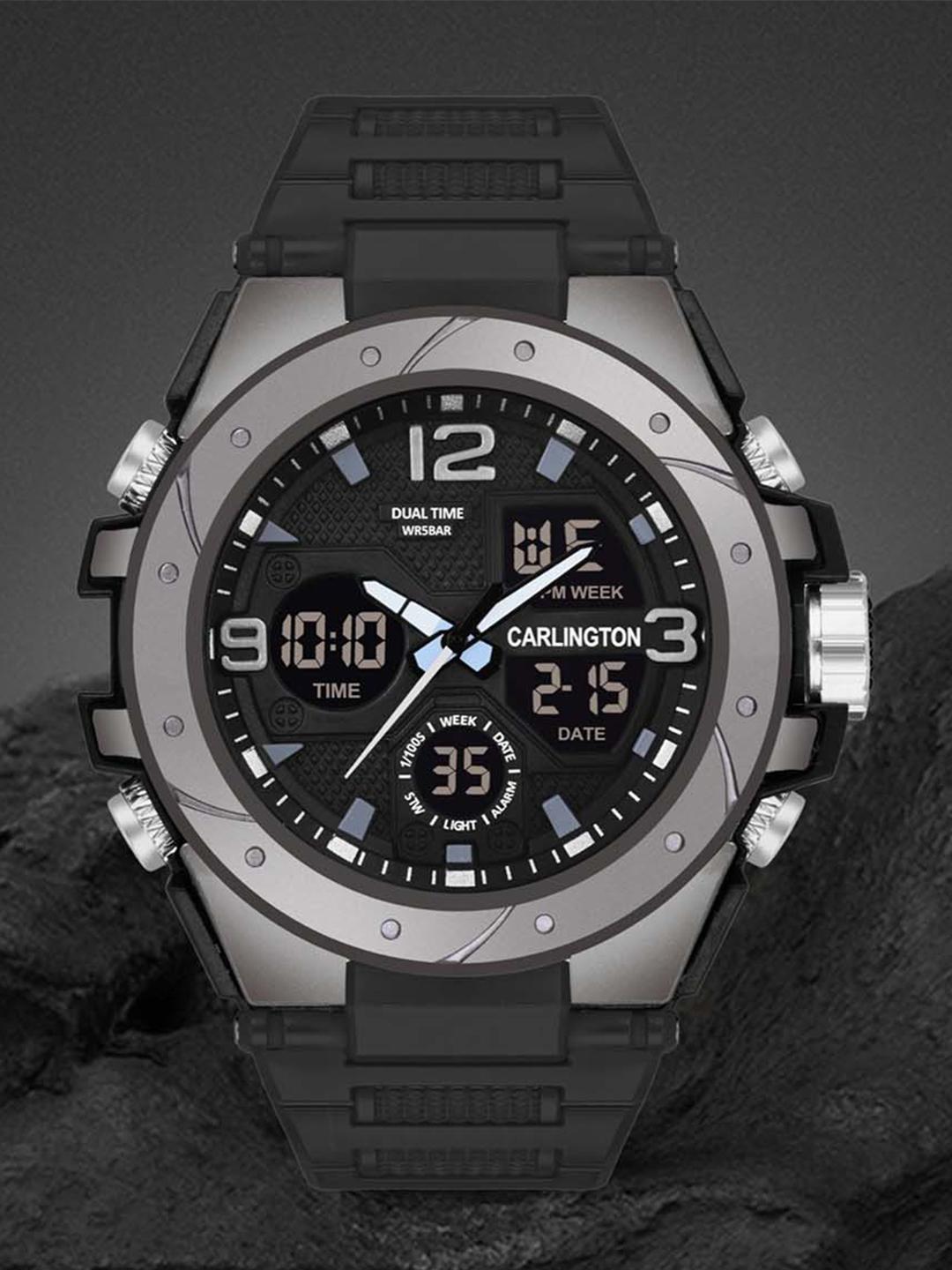 Buy CARLINGTON Men Textured Dial Straps Multi Function Analogue Watch ...