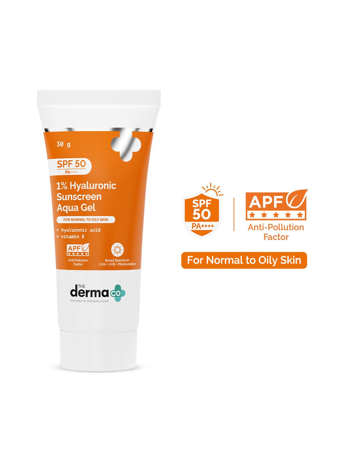 Buy The Derma Co. 1% Hyaluronic Sunscreen SPF50 Aqua Gel For Oily, Dry ...