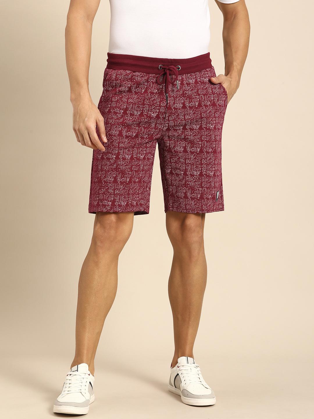 Buy Being Human Men Geometric Printed Pure Cotton Shorts - Shorts for ...