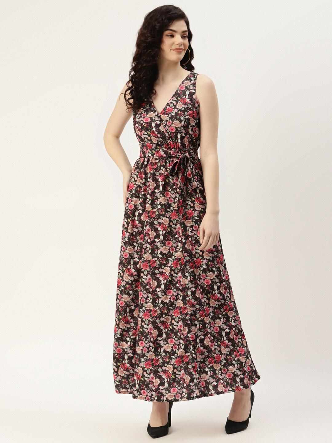 Buy Sleek Italia Floral Printed Crepe Maxi Dress - Dresses for Women ...