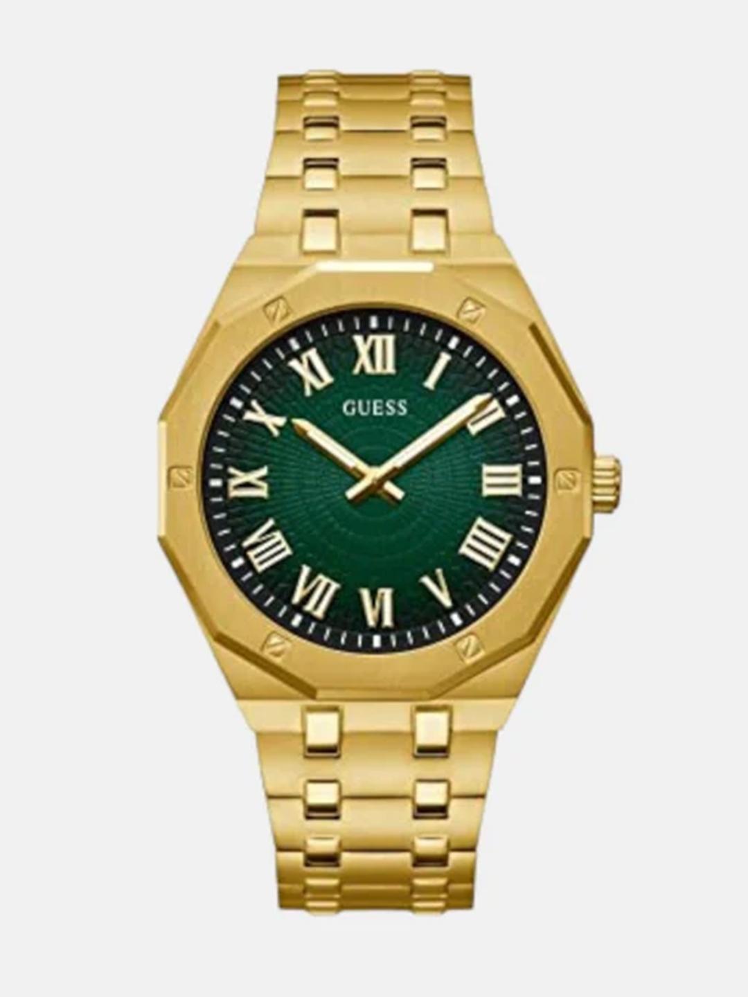Buy GUESS Men Textured Dial & Stainless Steel Bracelet Style Straps ...