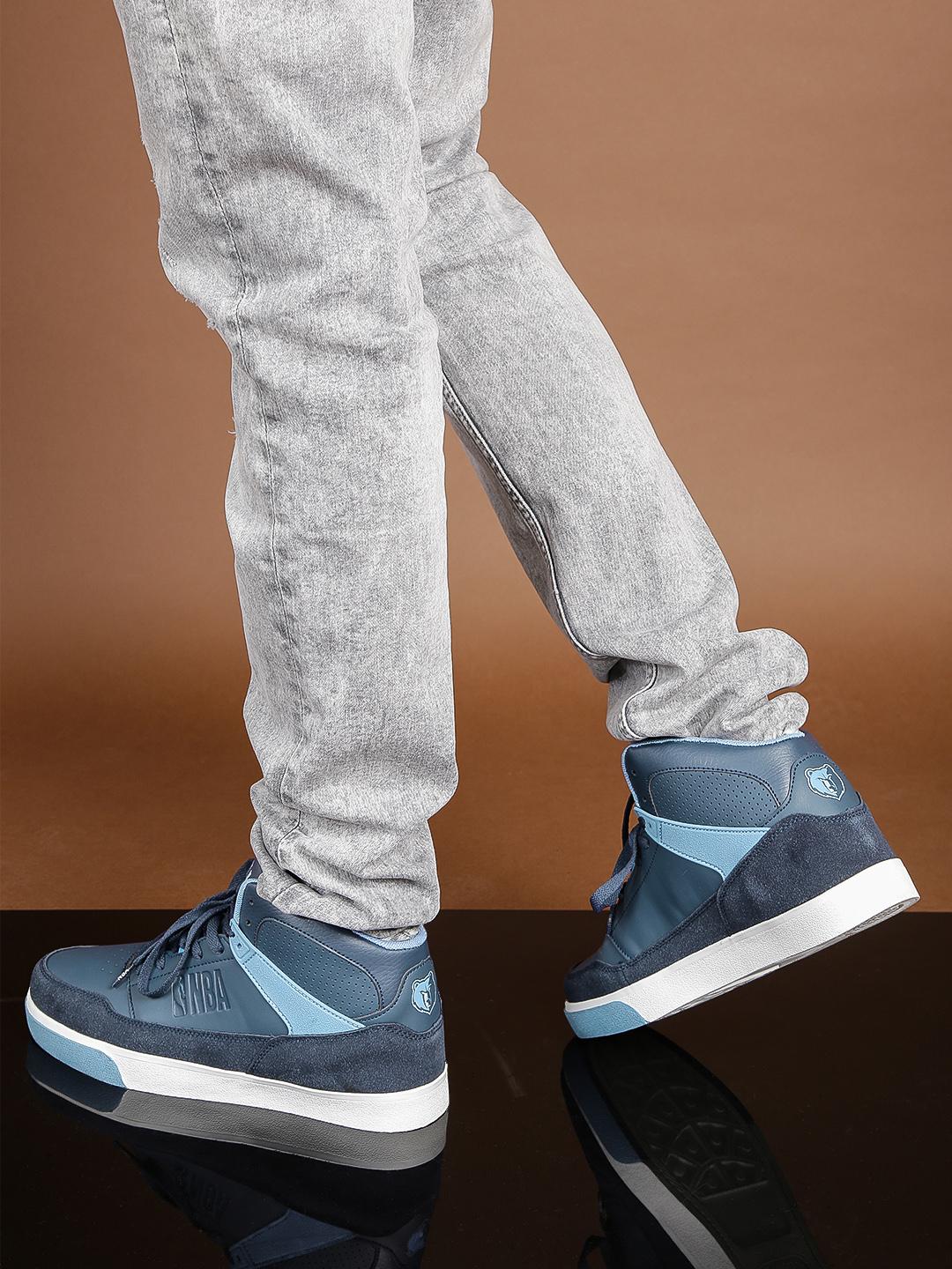 Buy NBA Memphis Grizzlies Men Blue High Top Colourblocked Sneakers ...