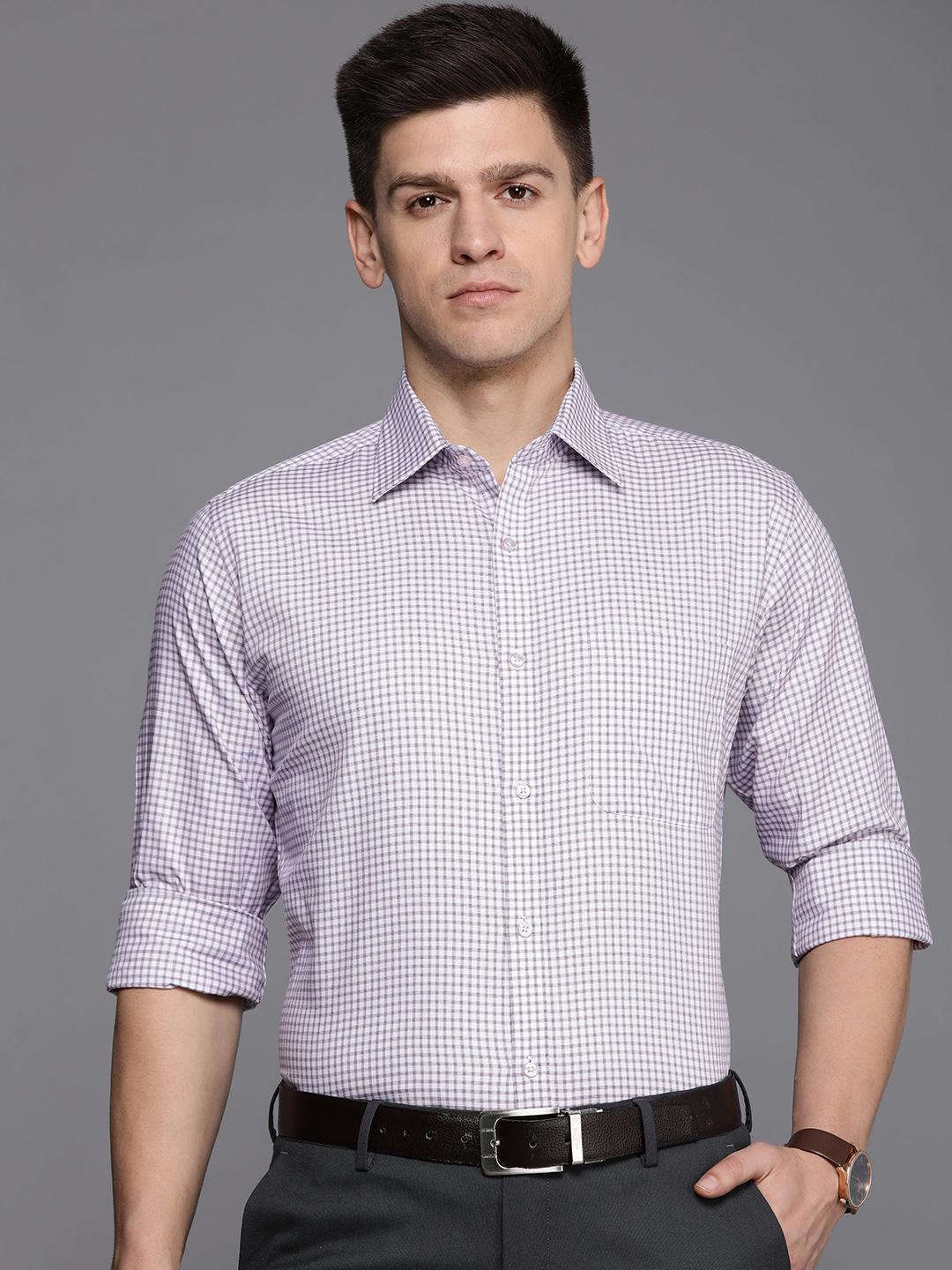 Buy Raymond Men Slim Fit Micro Checks Pure Cotton Formal Shirt - Shirts ...