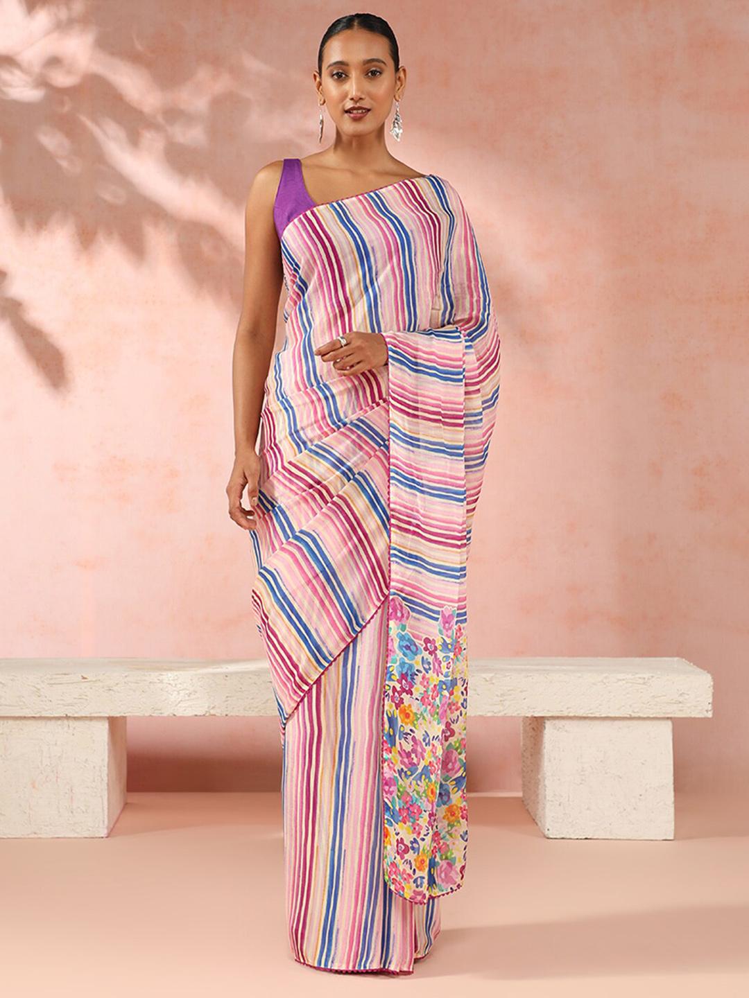 Buy Taneira Striped Saree - Sarees for Women 24852356 | Myntra