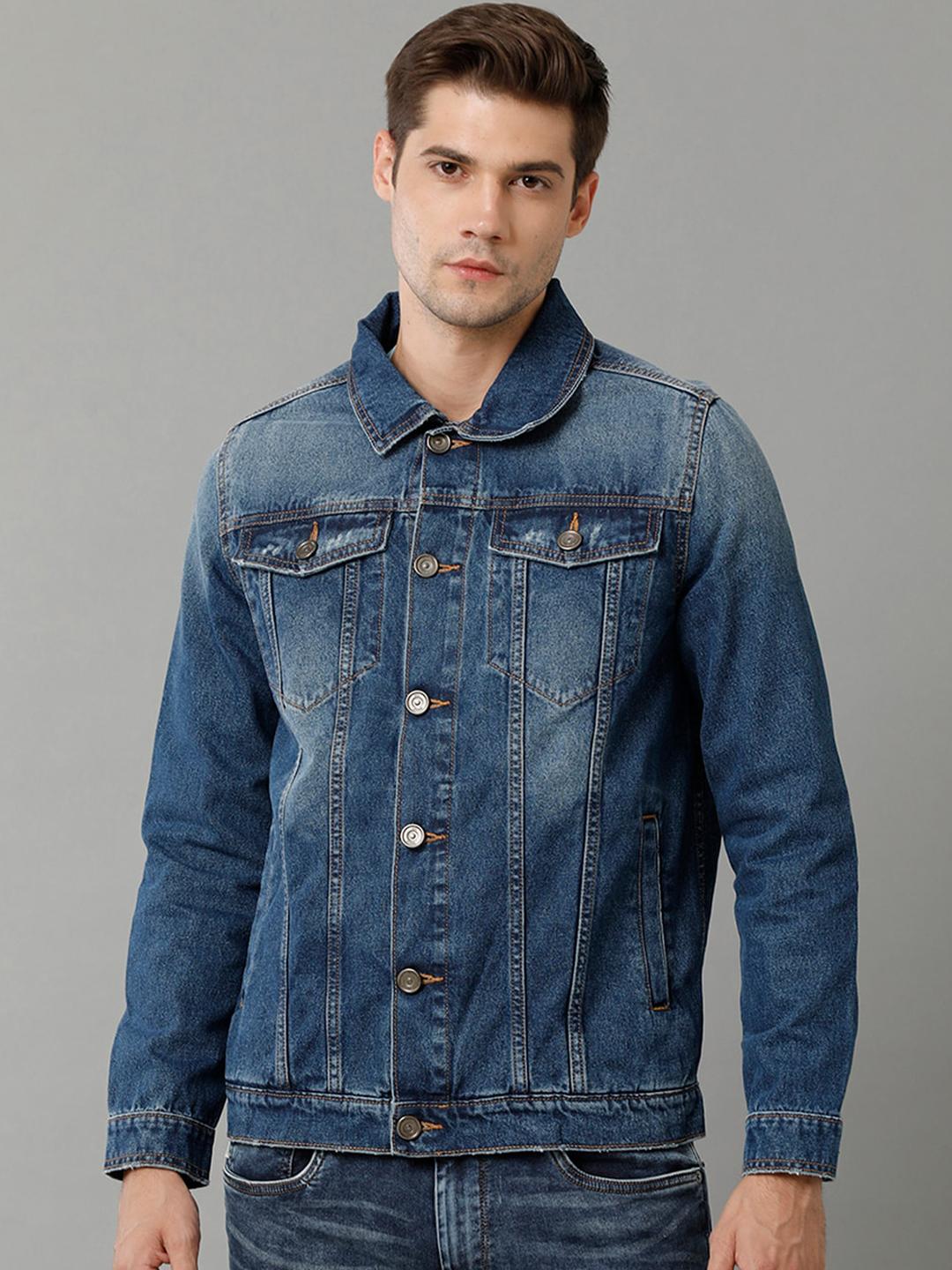 Buy Voi Jeans Washed Pure Cotton Denim Jacket - Jackets for Men ...