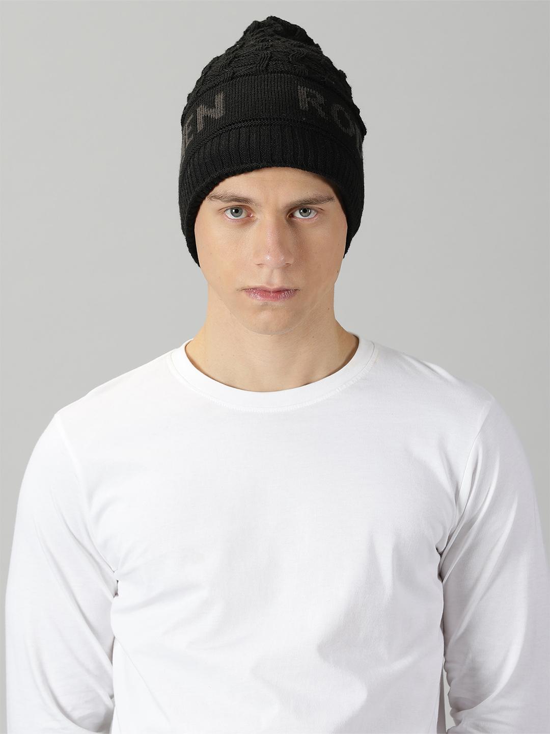 Buy Rodzen Men Self Design Woollen Beanie - Caps for Men 24897726 | Myntra
