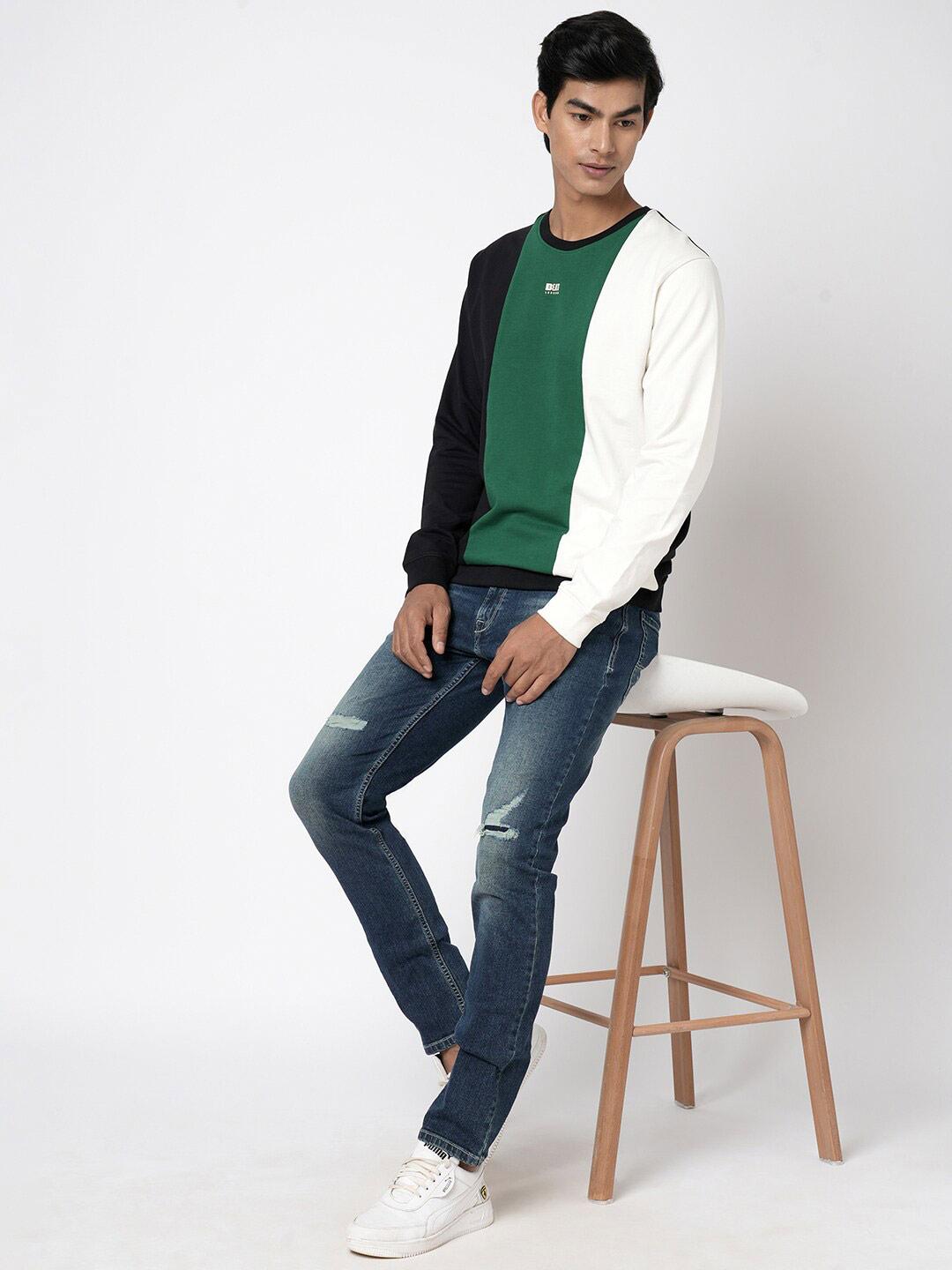 Buy BEAT LONDON By PEPE JEANS Colourblocked Pure Cotton Pullover Sweatshirt - Sweatshirts for ...