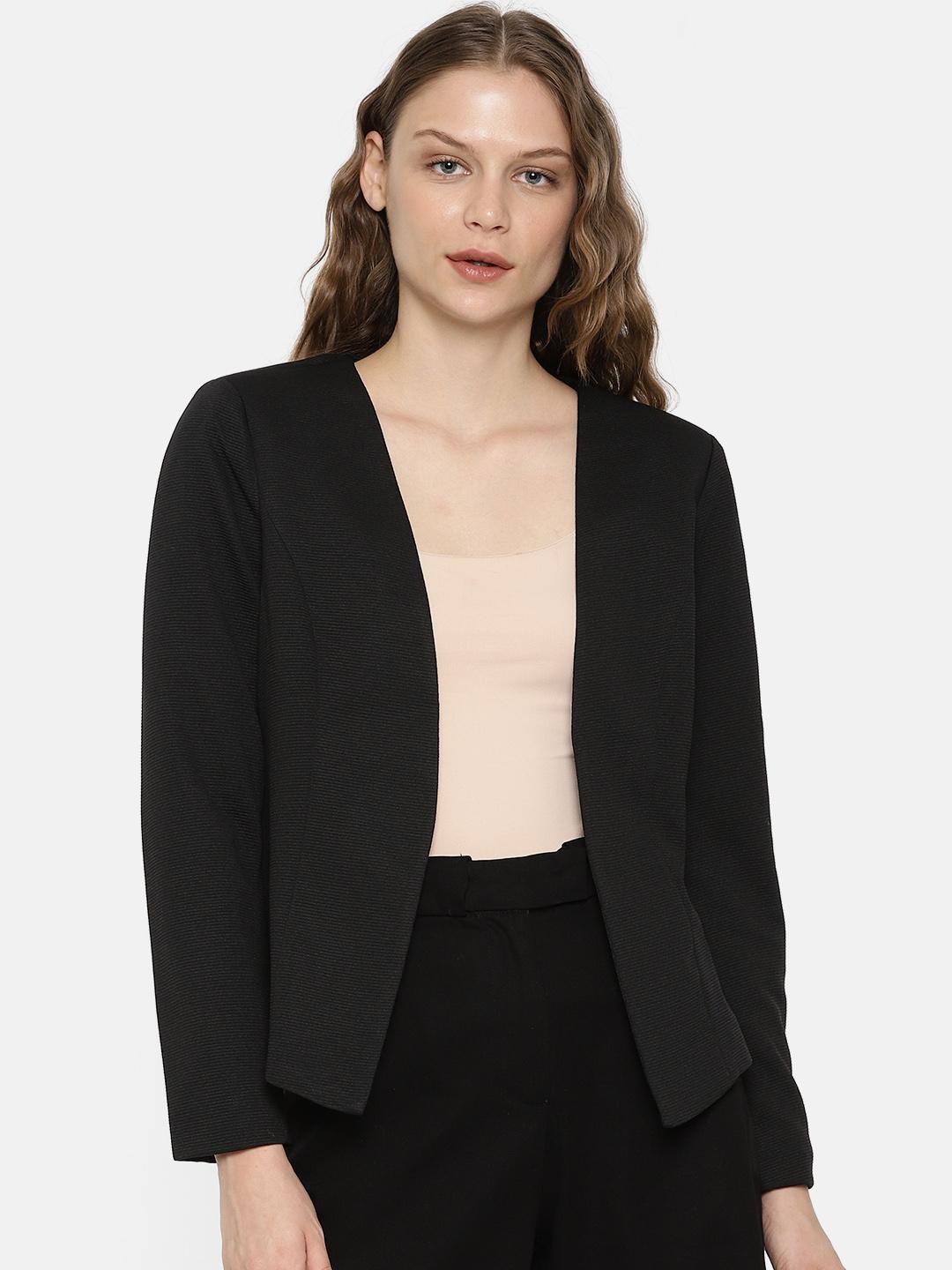 Buy ONLY Women Black Solid Open Front Jacket - Jackets for Women ...