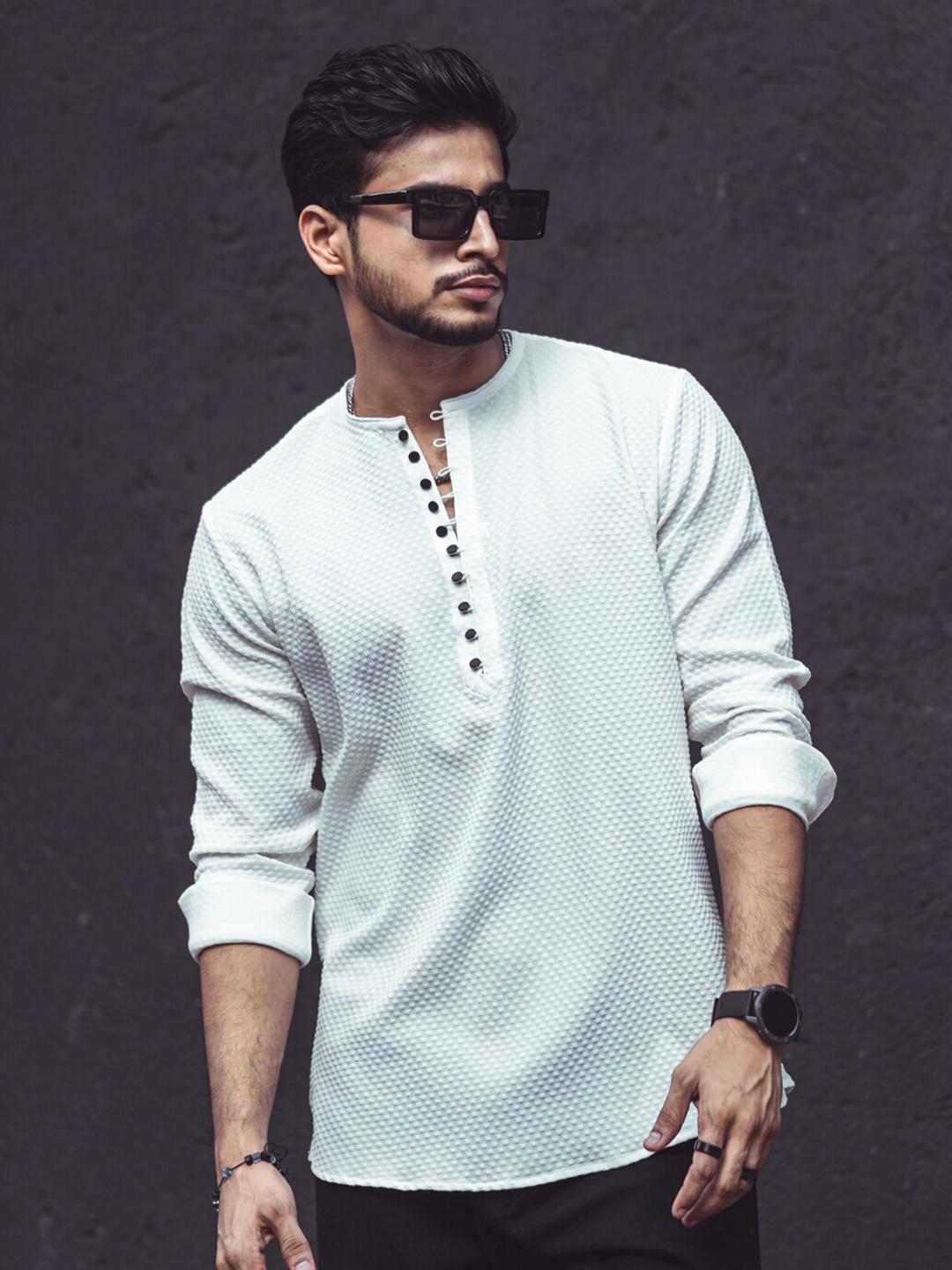 Buy Powerlook Self Design Regular Casual Shirt - Shirts for Men ...