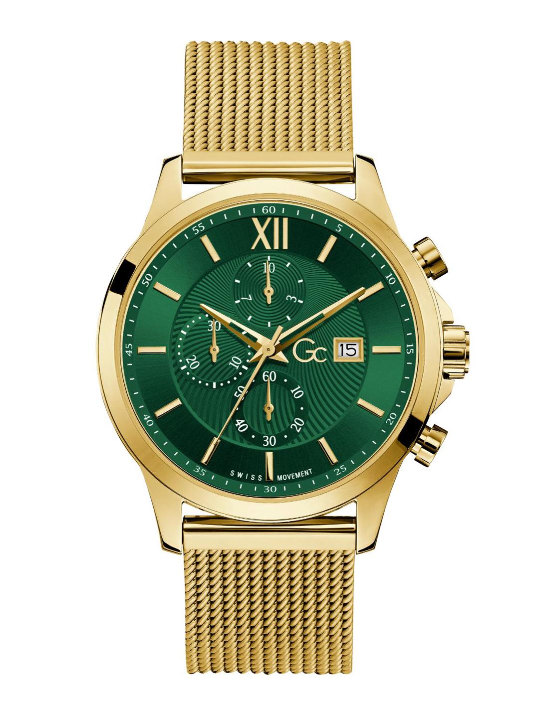 Buy GC GUESS COLLECTION Executive Green Round Dial Men Quartz Analog ...