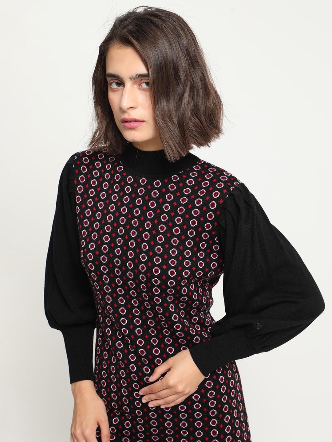 Buy RAREISM Geometric Self Design Acrylic Longline Pullover - Sweaters ...