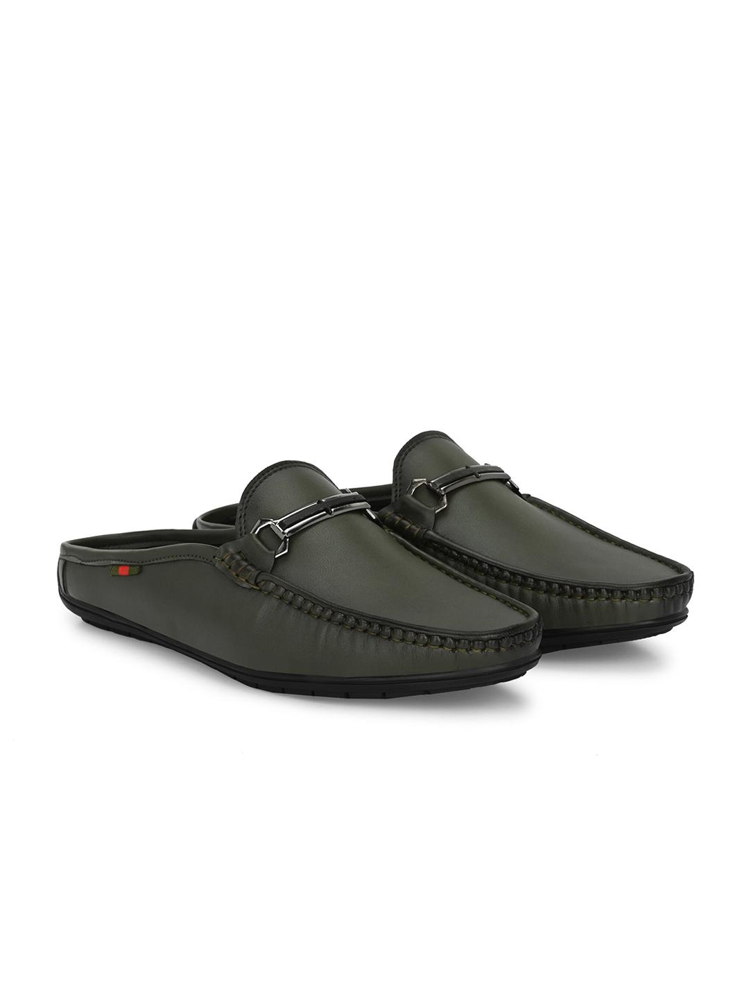 Buy Azzaro Black Men Buckled Round Toe Mules - Casual Shoes for Men ...