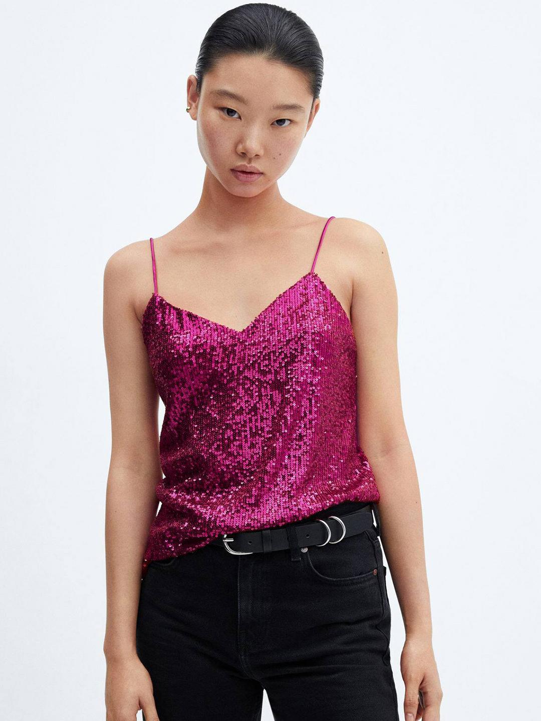 Buy MANGO Shimmery Top - Tops for Women 24951976 | Myntra