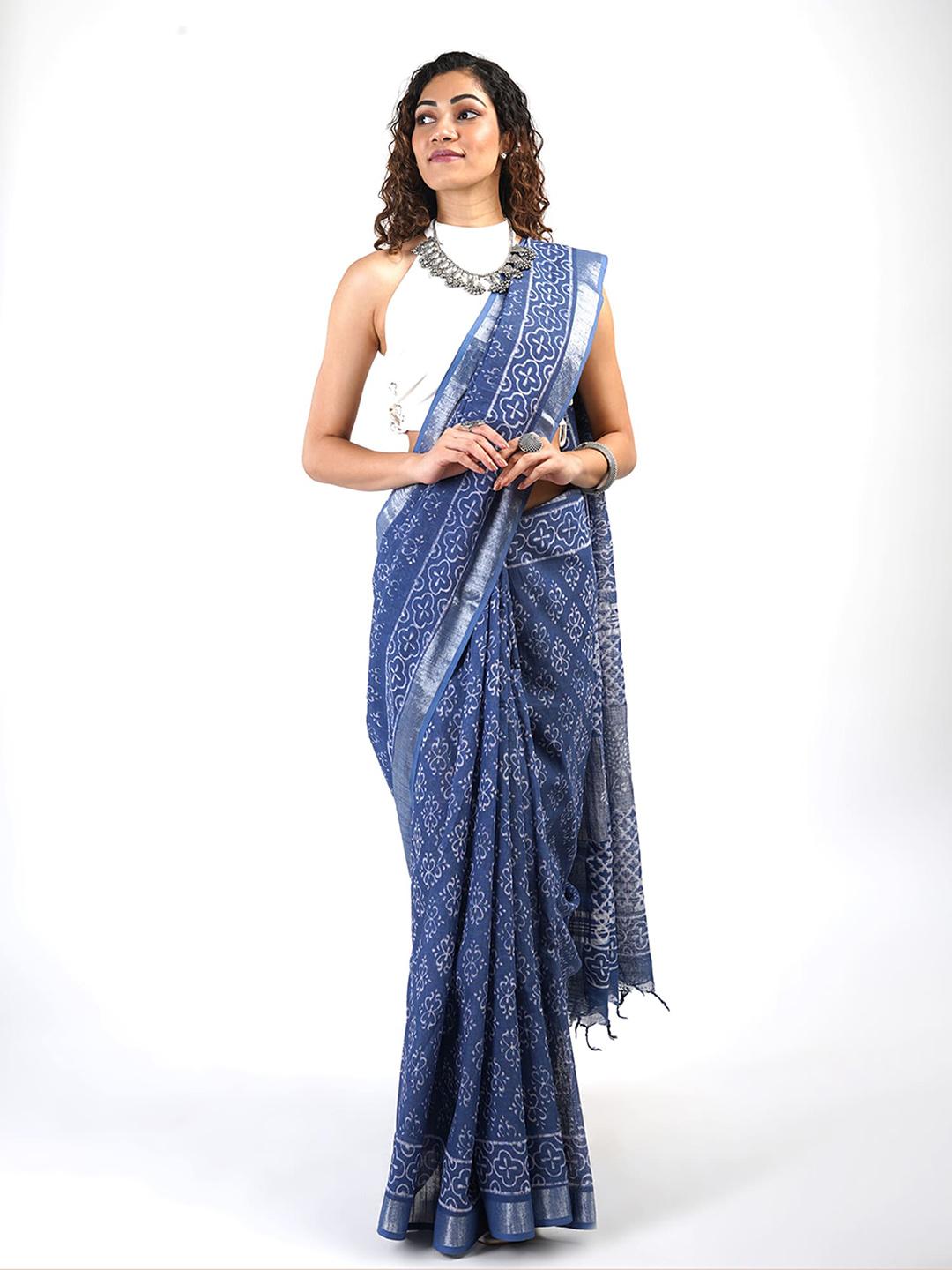 Buy TEEJH Ethnic Motifs Printed Zari Saree - Sarees for Women 24955952 ...