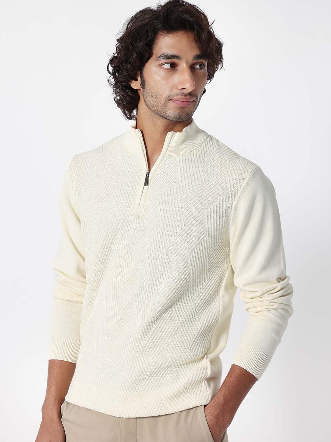 Buy RARE RABBIT Men Toyd Regular Fit Mock Collar Sweater - Sweaters for ...