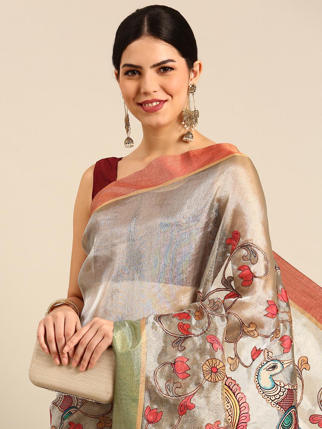 Buy Simaaya Ethnic Motifs Woven Design Patchwork Kota Saree - Sarees ...