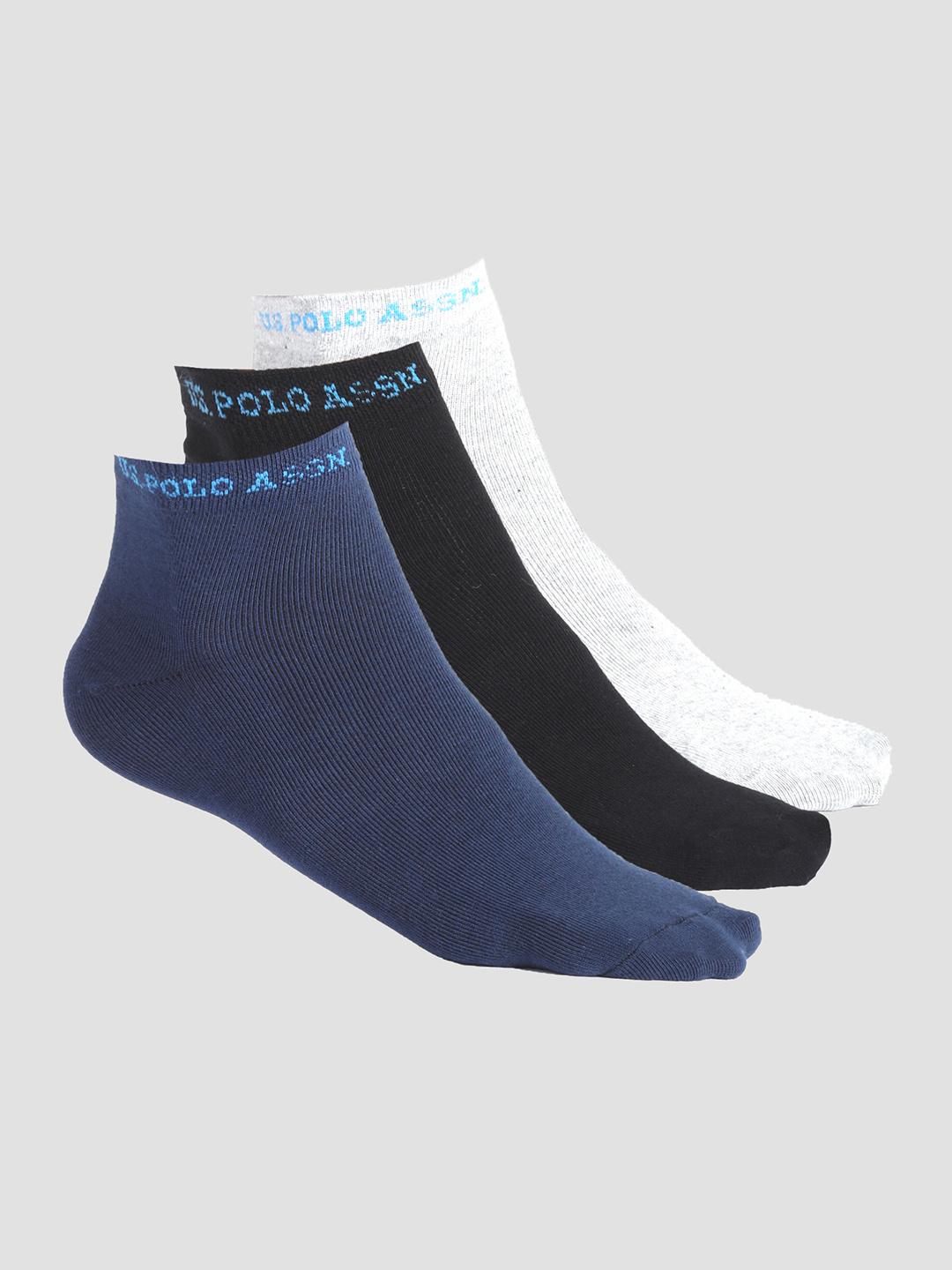 Buy U.S. Polo Assn. Men Pack Of 3 Ankle Length Stretch I646 Socks ...