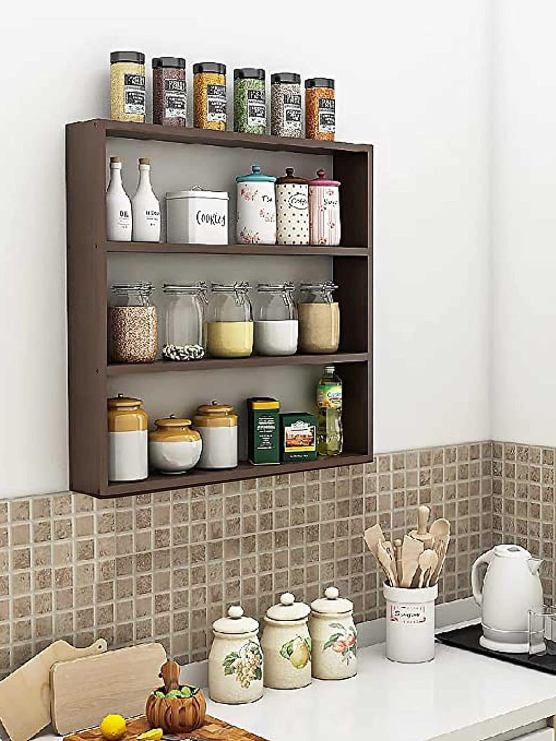 Buy Devansh Brown MDF 3 Tier Basic Wall Shelf - Wall Shelves for Unisex ...
