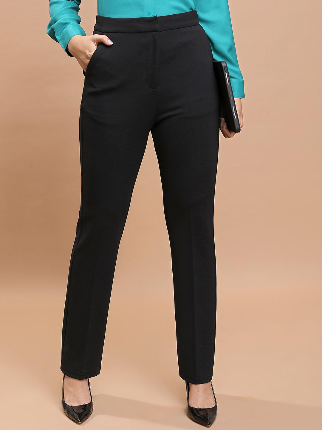 Buy KETCH Women Mid Rise Plain Formal Trousers - Trousers for Women ...