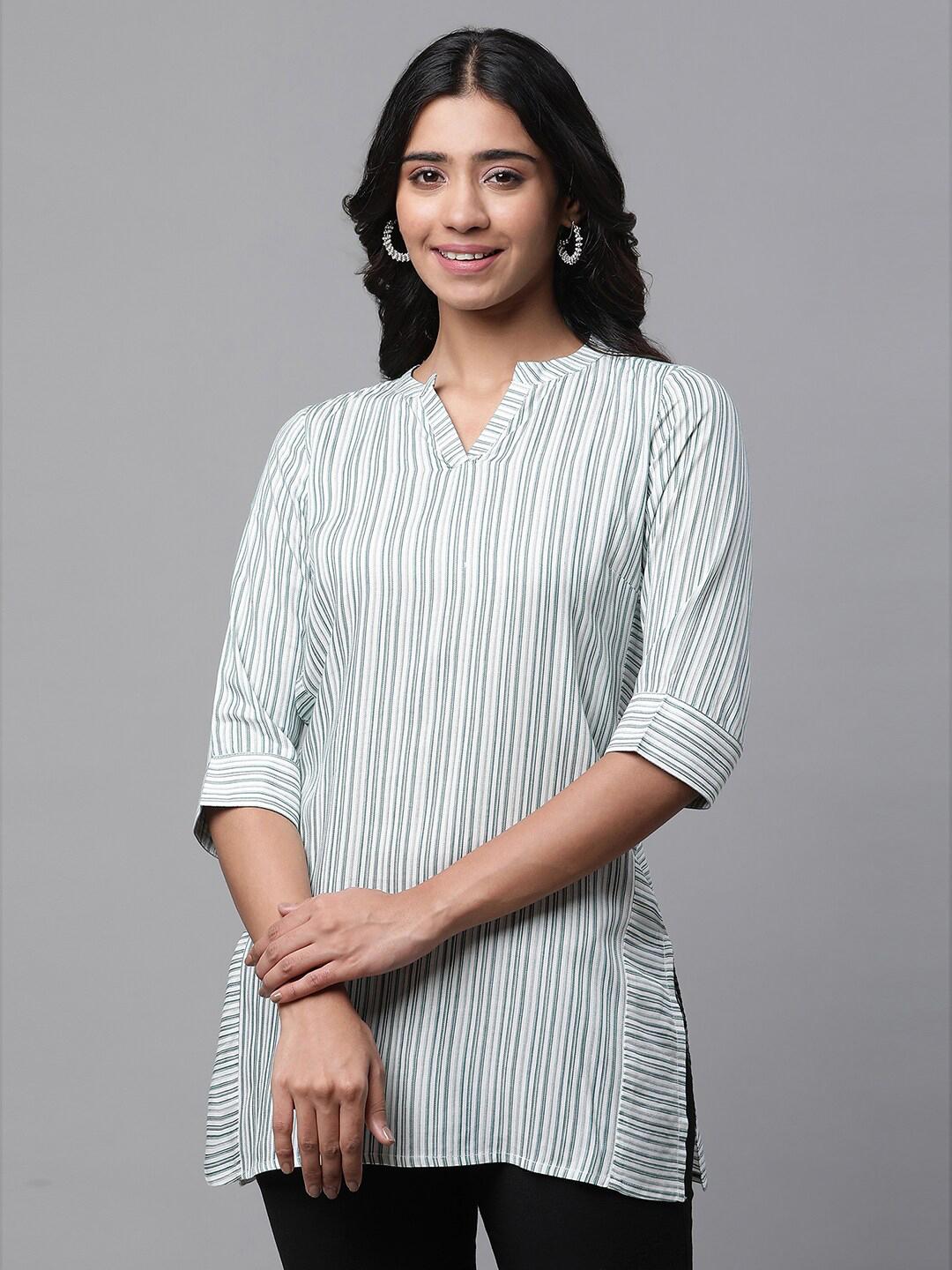 Buy AURELIA Striped Straight Kurti - Kurtis for Women 25052004 | Myntra