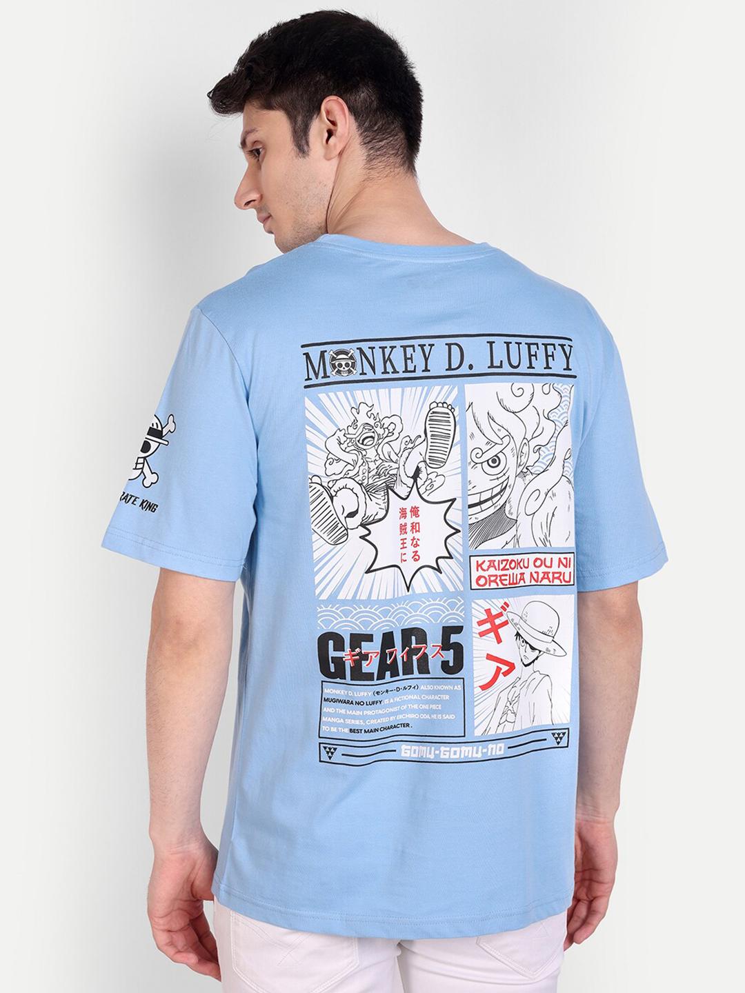Buy Fans Army Anime Printed Luffy Gear Pure Cotton Oversized T Shirt ...