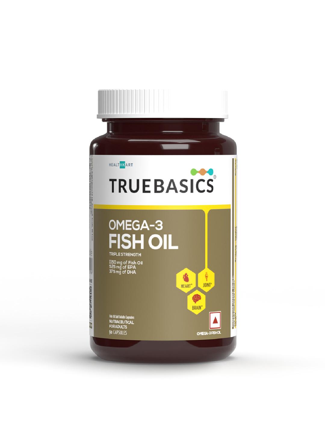 Buy TrueBasics Lead Free Omega 3 Fish Oil Soft Gelatin Capsules For ...