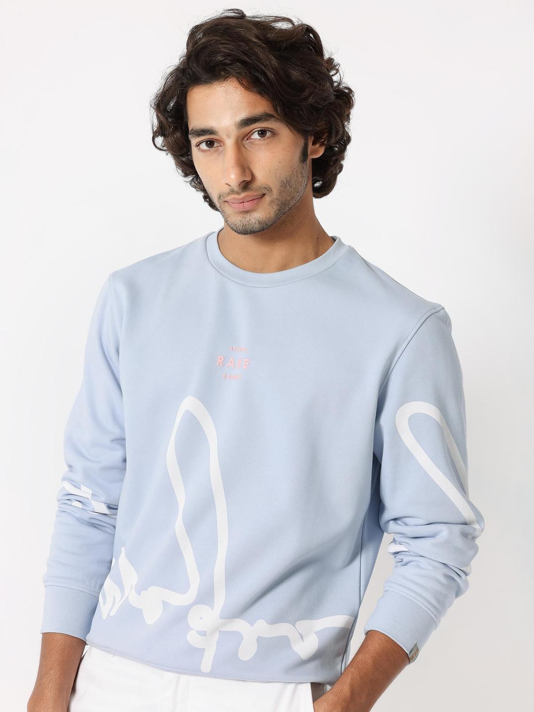 Buy RARE RABBIT Men Halsey Printed Round Neck Sweatshirt - Sweatshirts ...