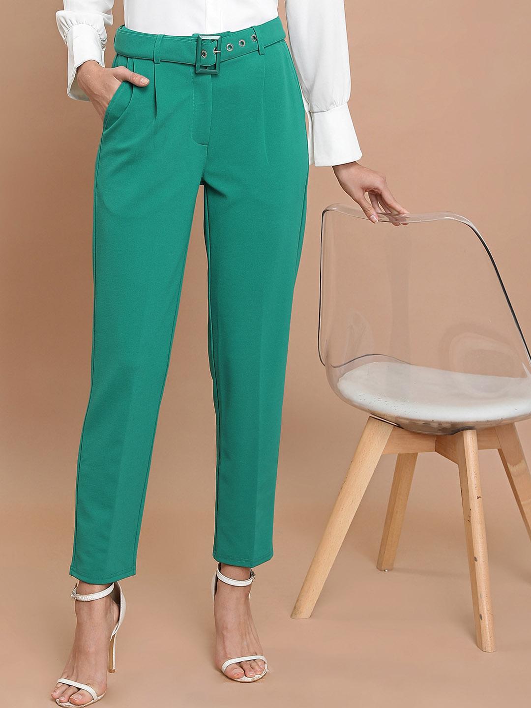 Buy KETCH Women Slim Fit Pleated Peg Trousers - Trousers for Women ...