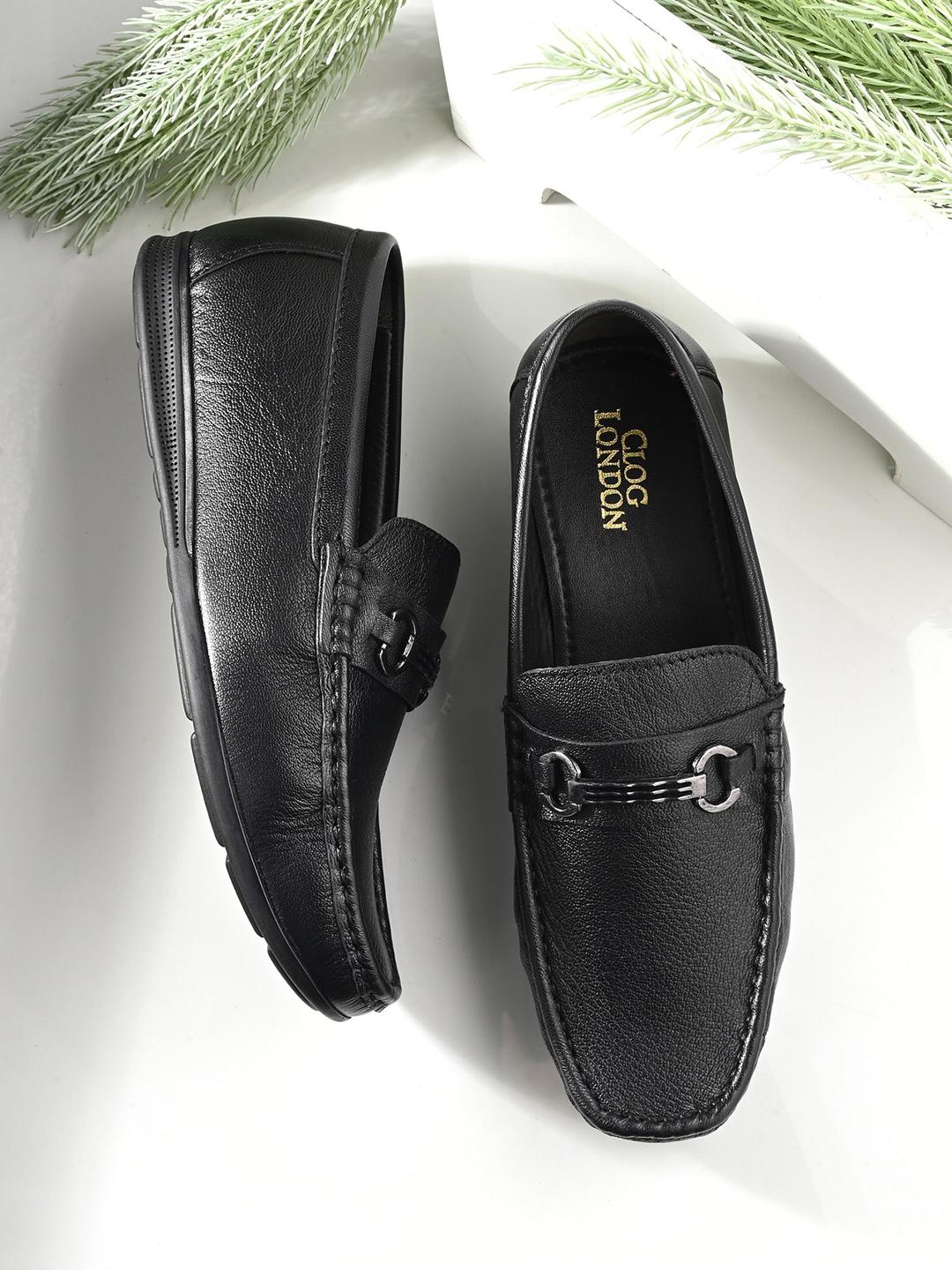 Buy CLOG LONDON Men Textured Leather Horsebit Loafers - Casual Shoes ...