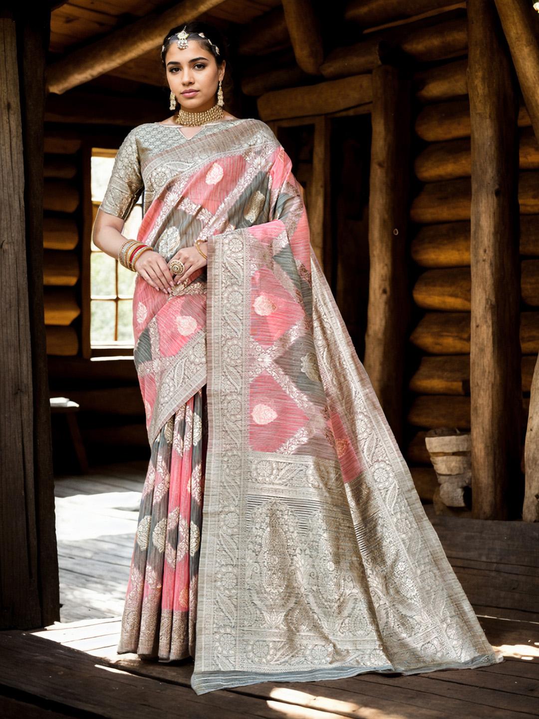Buy Anouk Rustic Cream Coloured Ethnic Motifs Woven Design Zari Saree ...