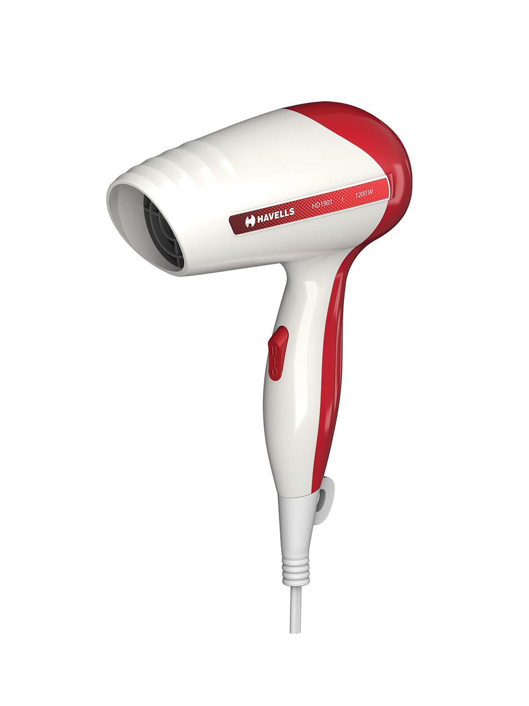 Buy Havells HD1901 Travel Friendly 1200W Hair Dryer White & Red ...
