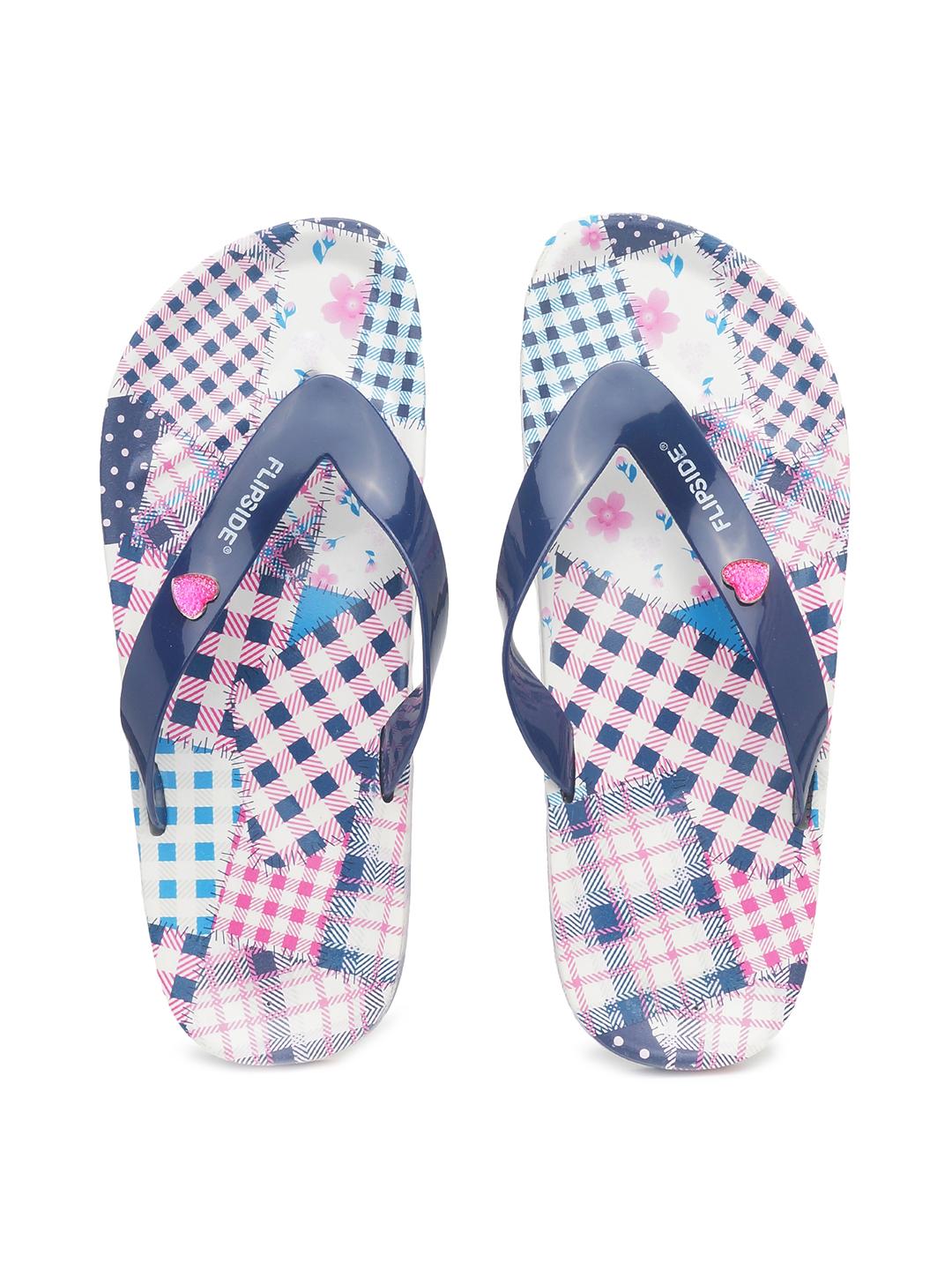 Buy Flipside Women Blue & White Printed Thong Flip Flops - Flip Flops ...