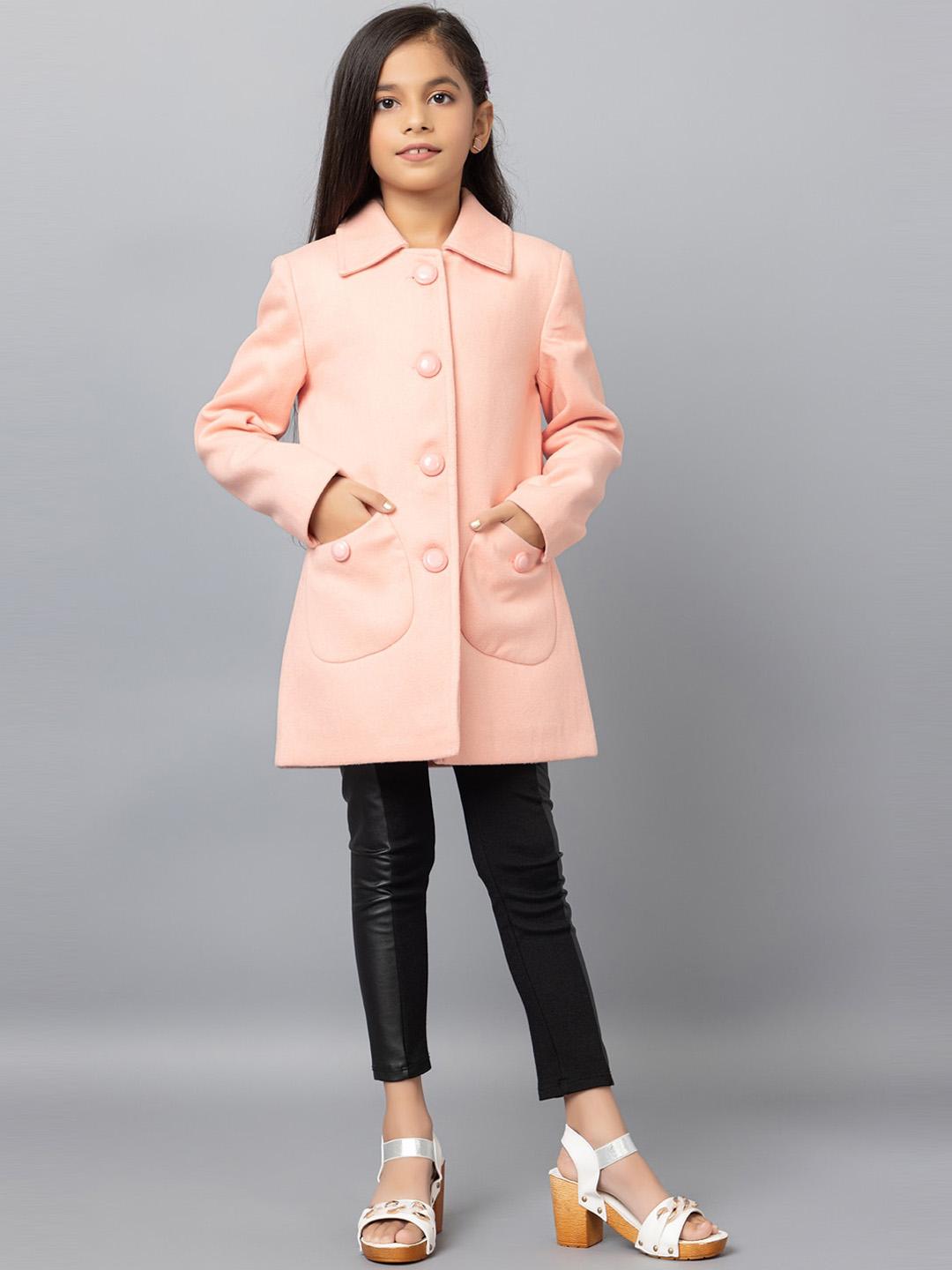 Buy CHKOKKO Girls Woollen Longline Overcoat - Coats for Girls 25255932 ...